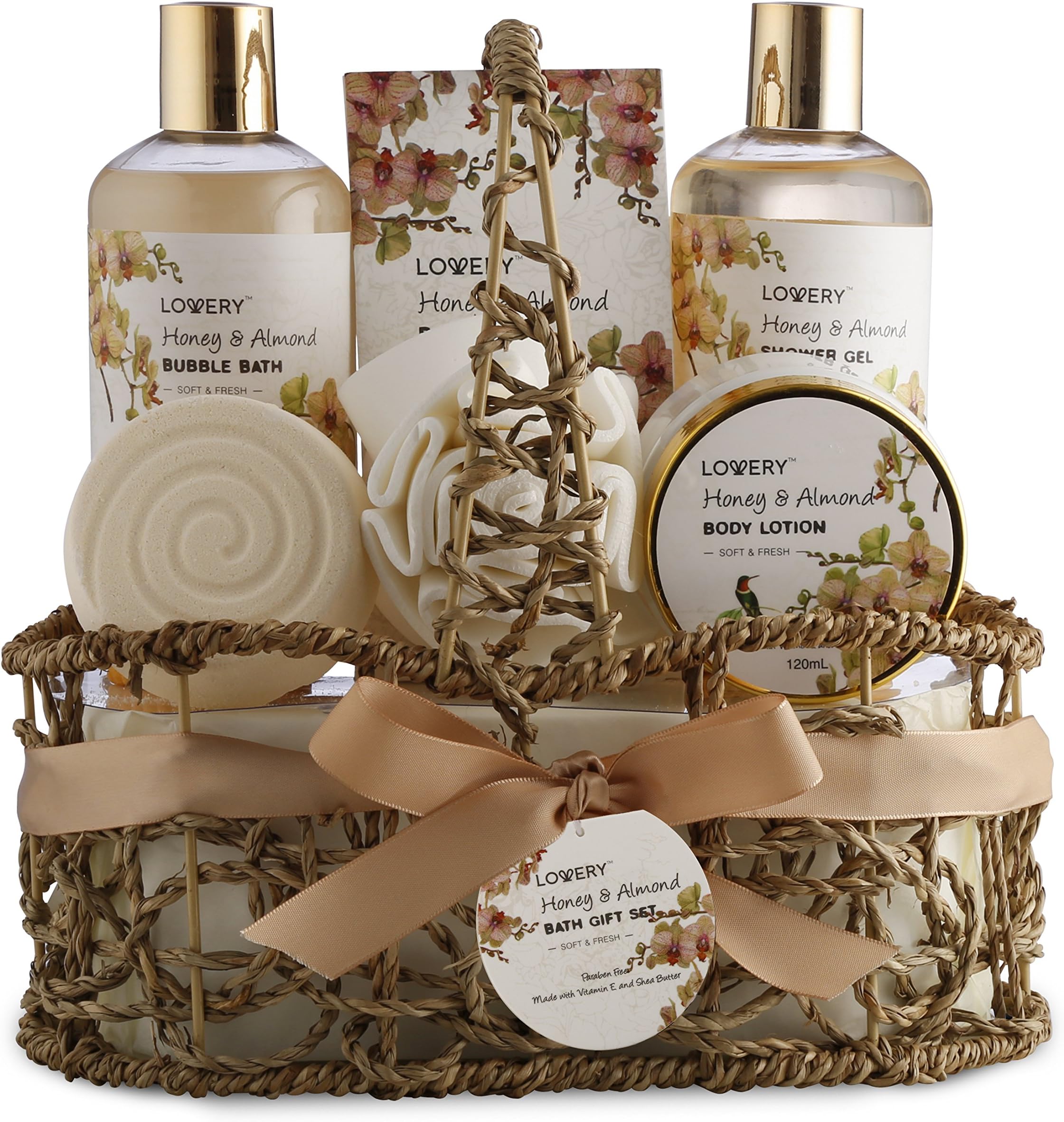 Amazon.com : Gift Basket for Women - 10 Pc Almond Milk & Honey Beauty ...