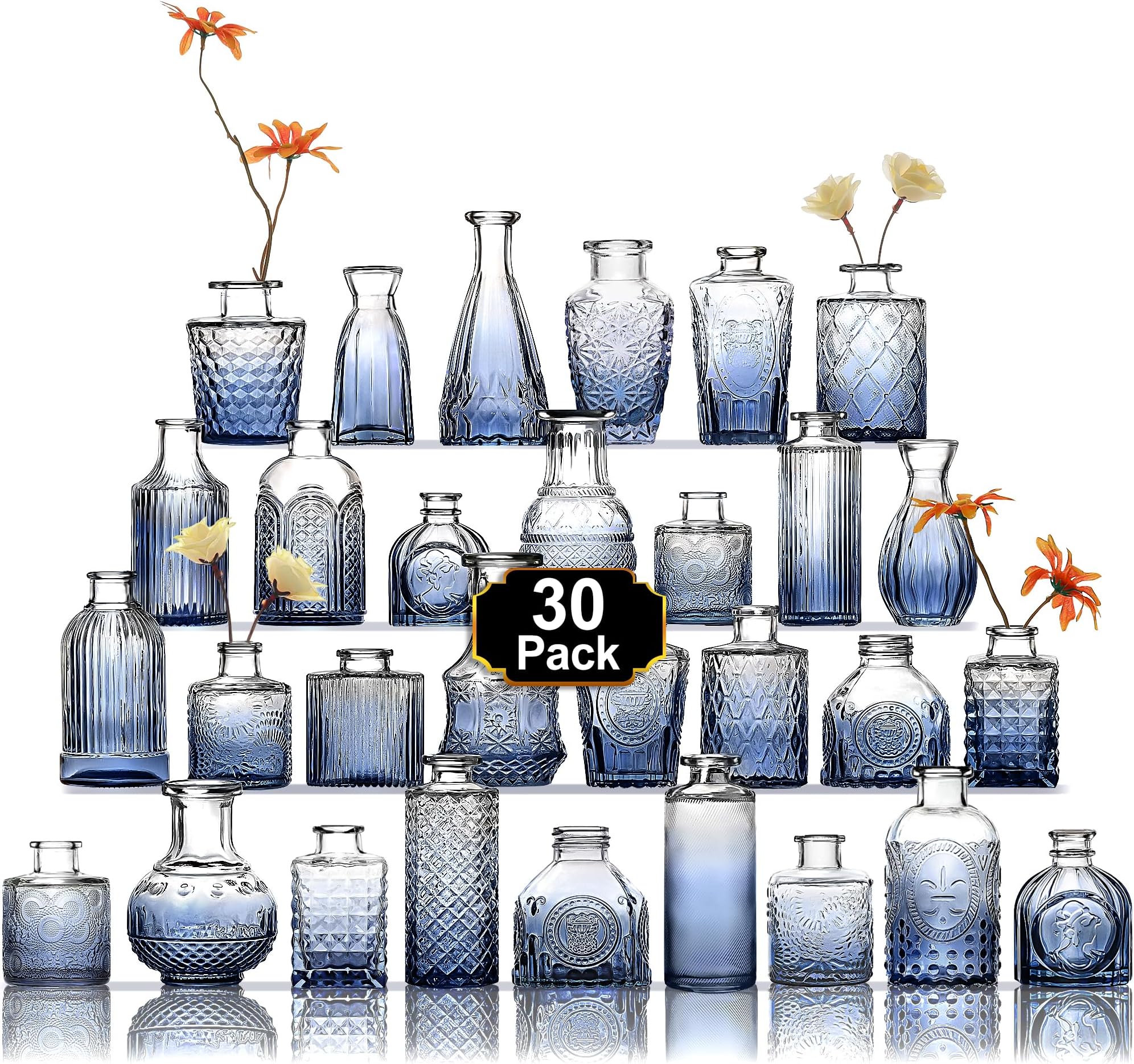 Amazon.com: Eaasty Set of 24 Plastic Bud Vases in Bulk, Small Vases for ...