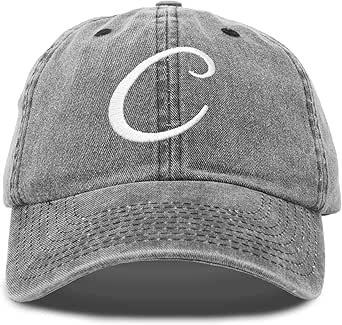 DALIX Initial Hat Letter C Black Vintage Womens Baseball Cap Monogram ...
