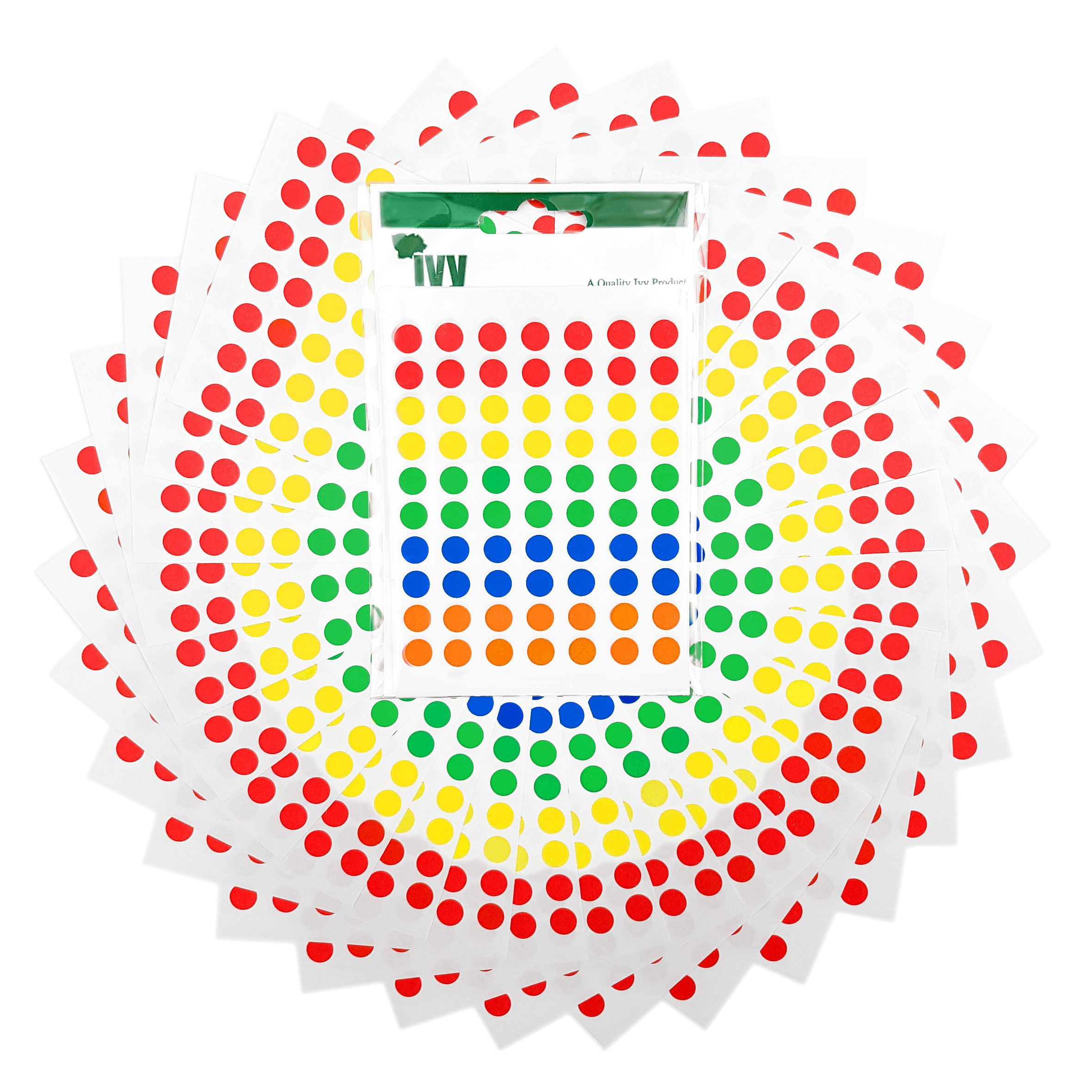 7,000 STICKY COLOURED 8mm LABELS DOTS ROUND CIRCLES SELF ADHESIVE ...