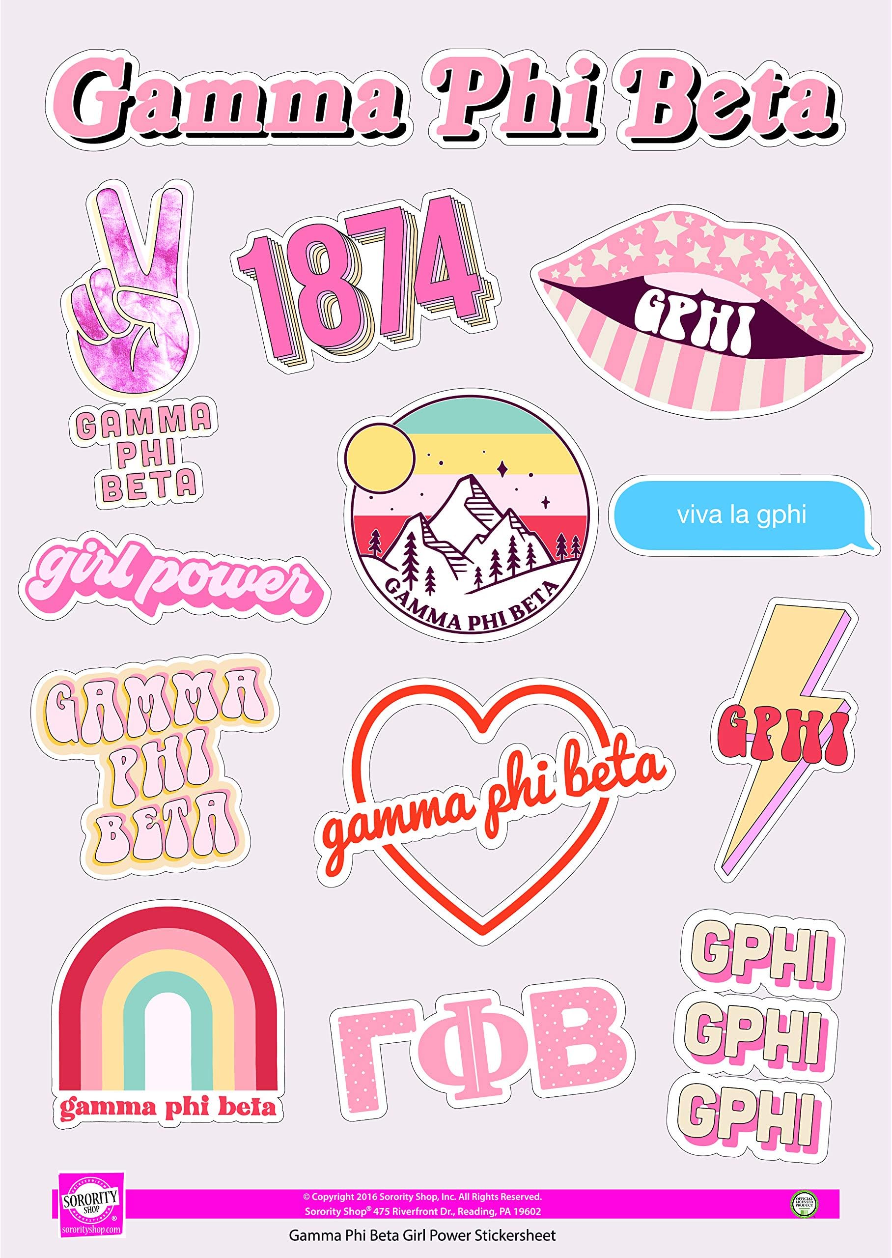 Amazon.com: Gamma Phi Beta - Sticker Sheet - Girl Power