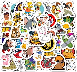 Amazon.com: 100Pcs 80s Classic Cartoon Stickers Vinyl Decals for Water ...
