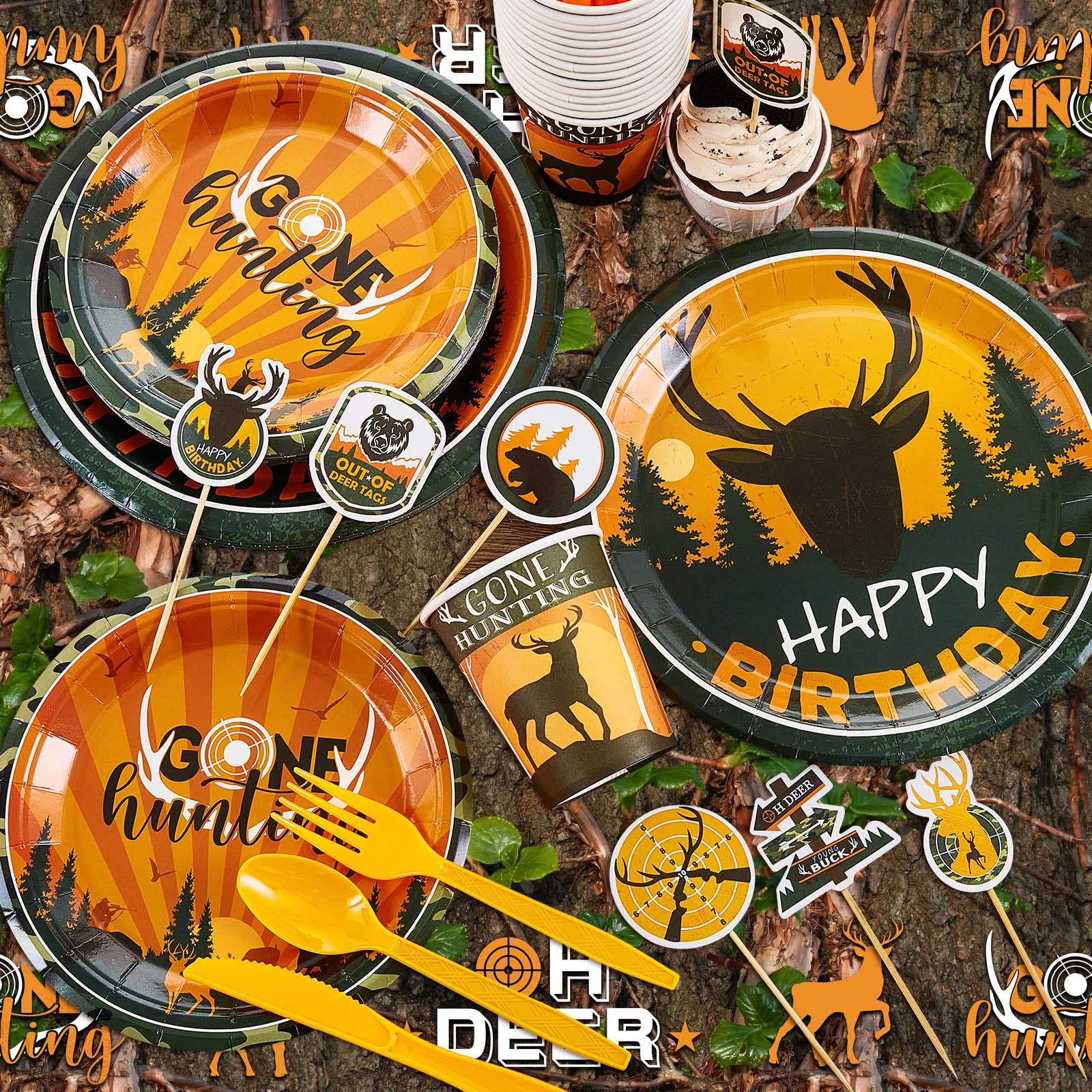 Snapklik.com : Suclain 165 Pcs Hunting Birthday Party Decorations Camo ...