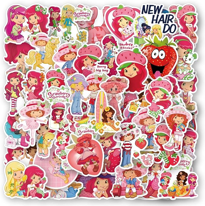 Amazon.com: LOMENTICS50PCS Cute Cartoon Strawberry Shortcake Stickers ...