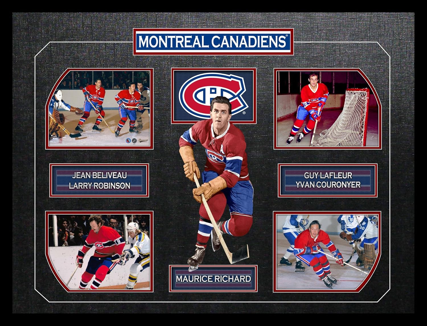 Montreal Canadiens Vintage Framed 5-Player Collage — NHL Wall Art ...