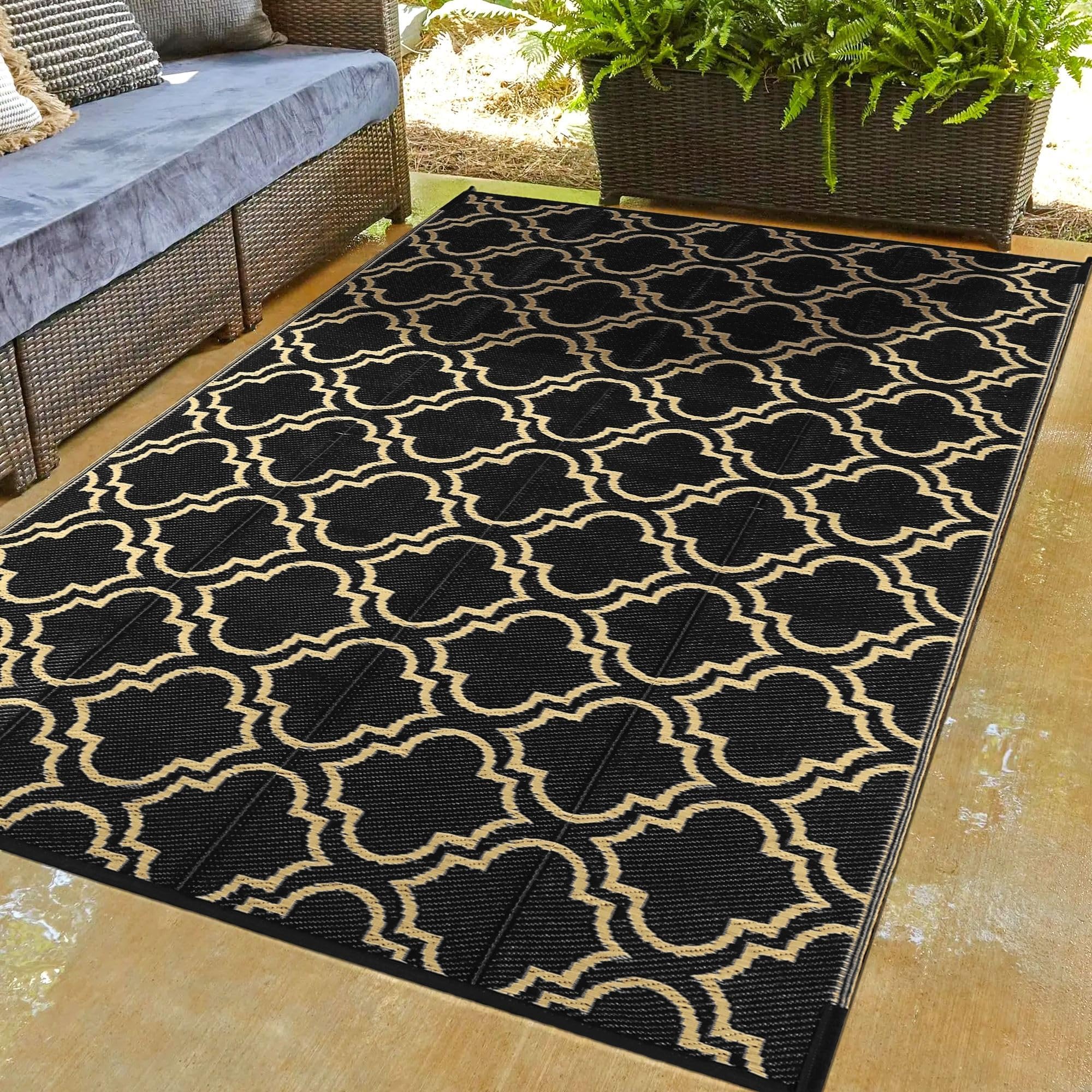 Amazon.com: COZYLOOM Outdoor Rug 5x8 ft Waterproof Reversible Mat for ...