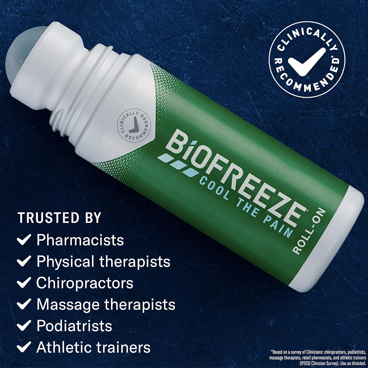 Biofreeze Cool The Pain Relief Colorless Roll-On, Fast Acting, Long ...