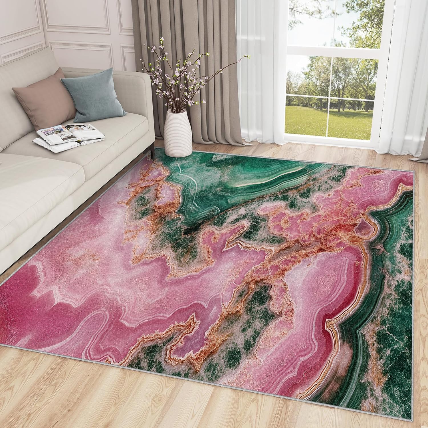 Amazon.com: SherAvant Abstract Rug 8x10-2x3 Rug - Marble Rug - Abstract ...