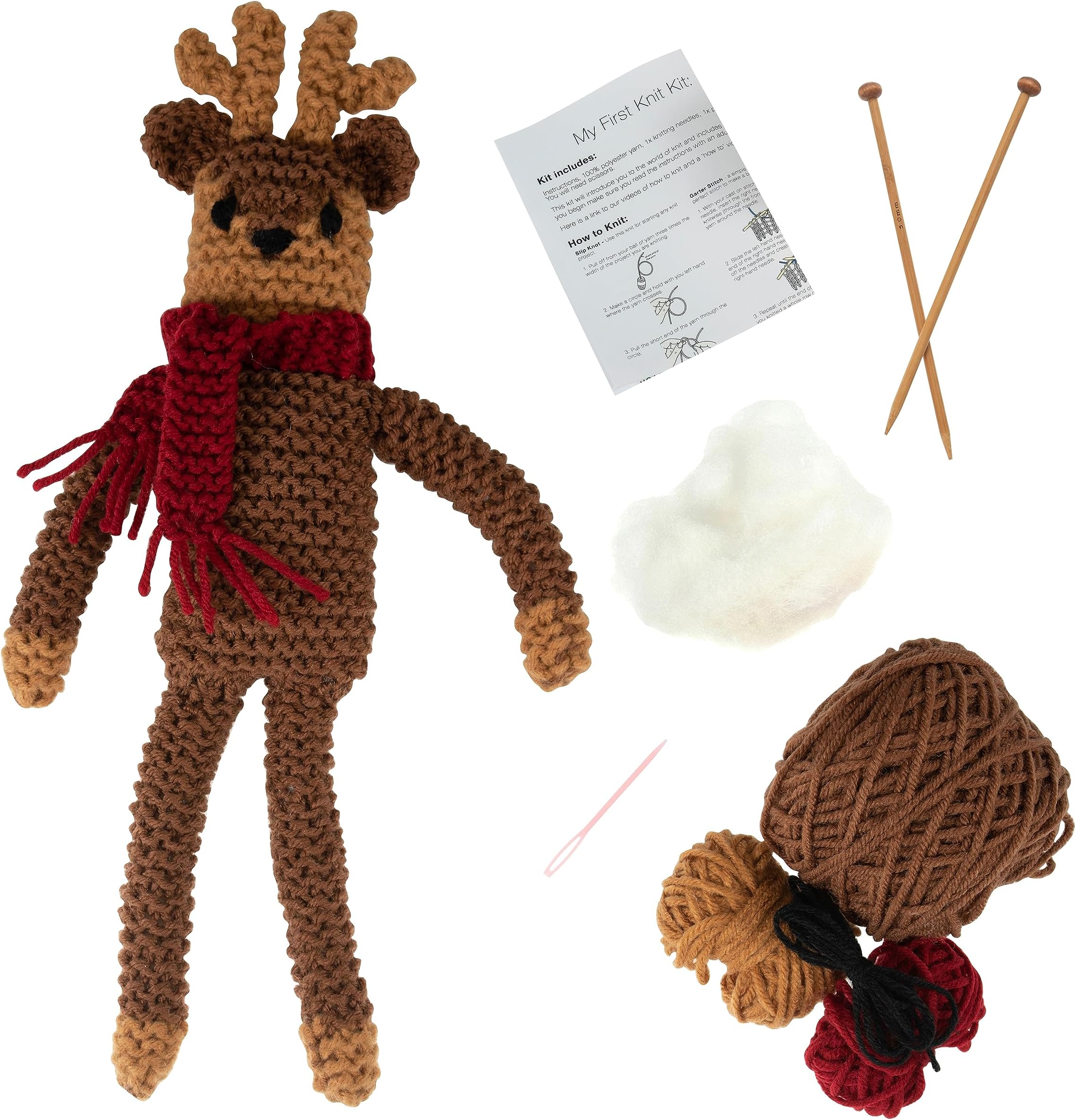 Trimits Bear Knitting Kit - Make Your Own Teddy Bear Toy - 35 x 28 x ...