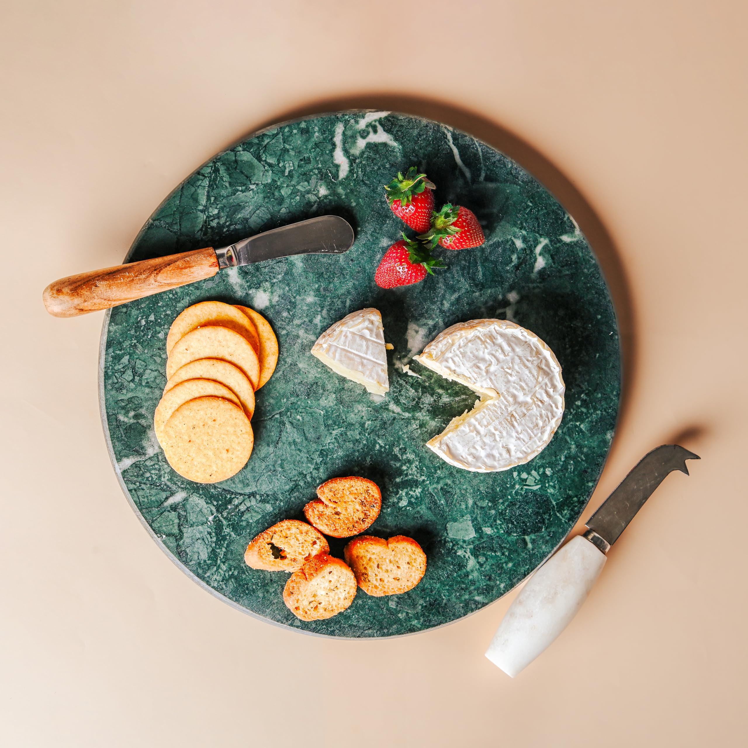 Amazon.com: ecstassy Green Marble Cheese and Cutting Board Round 11.25 ...