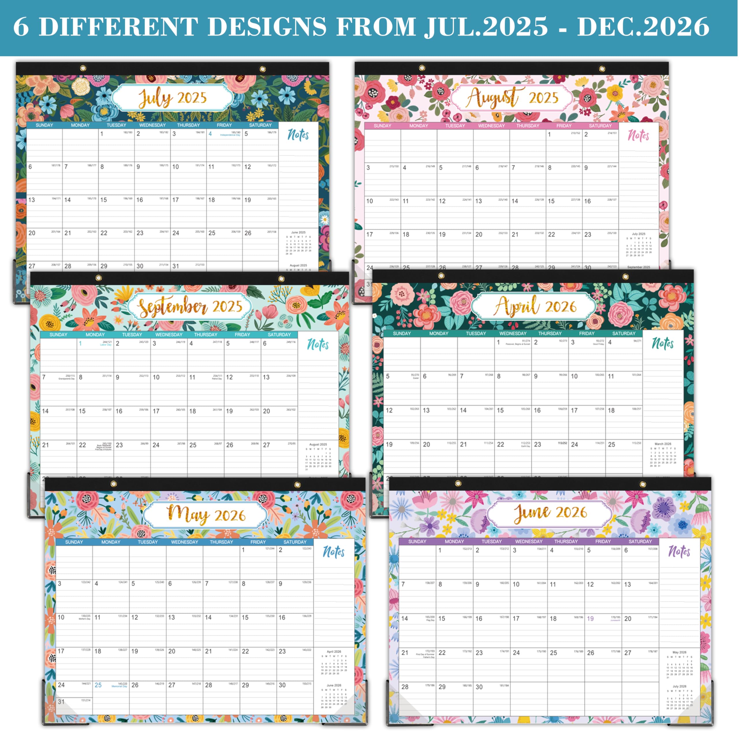 Snapklik.com : 2025-2026 Desk Calendar - Calendar 2025-2026 From Jul ...