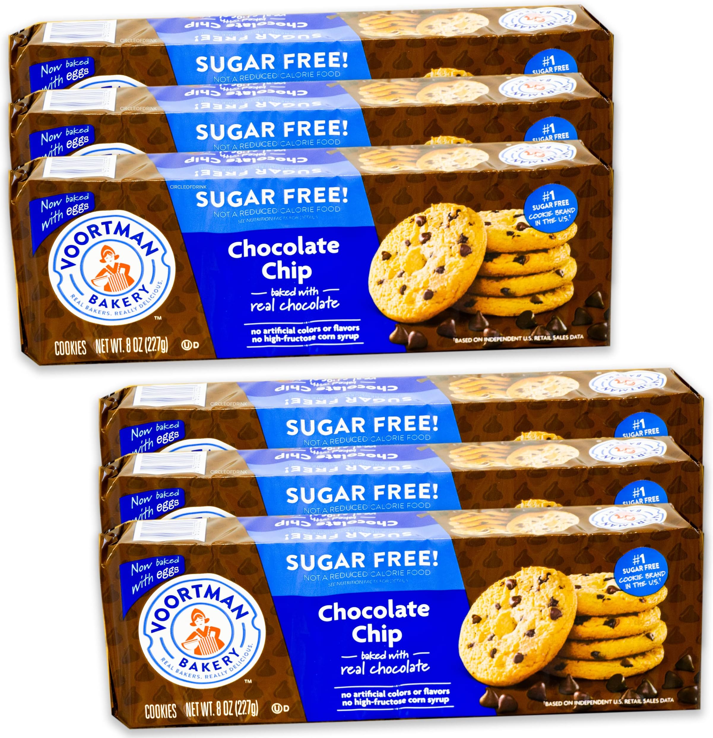 Amazon.com: Voortman Sugar Free Chocolate Chip Cookies (2 Packages ...