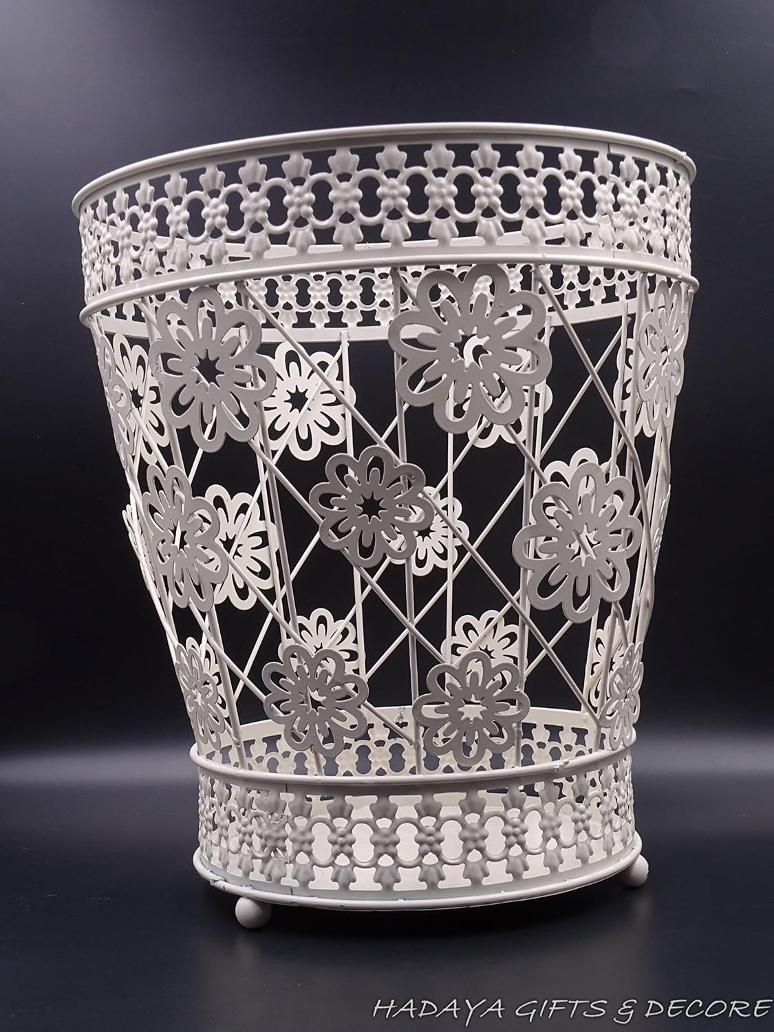 Amazon.com: Elegant French Decor Metal Dustbin, Shabby Chic, Floral ...