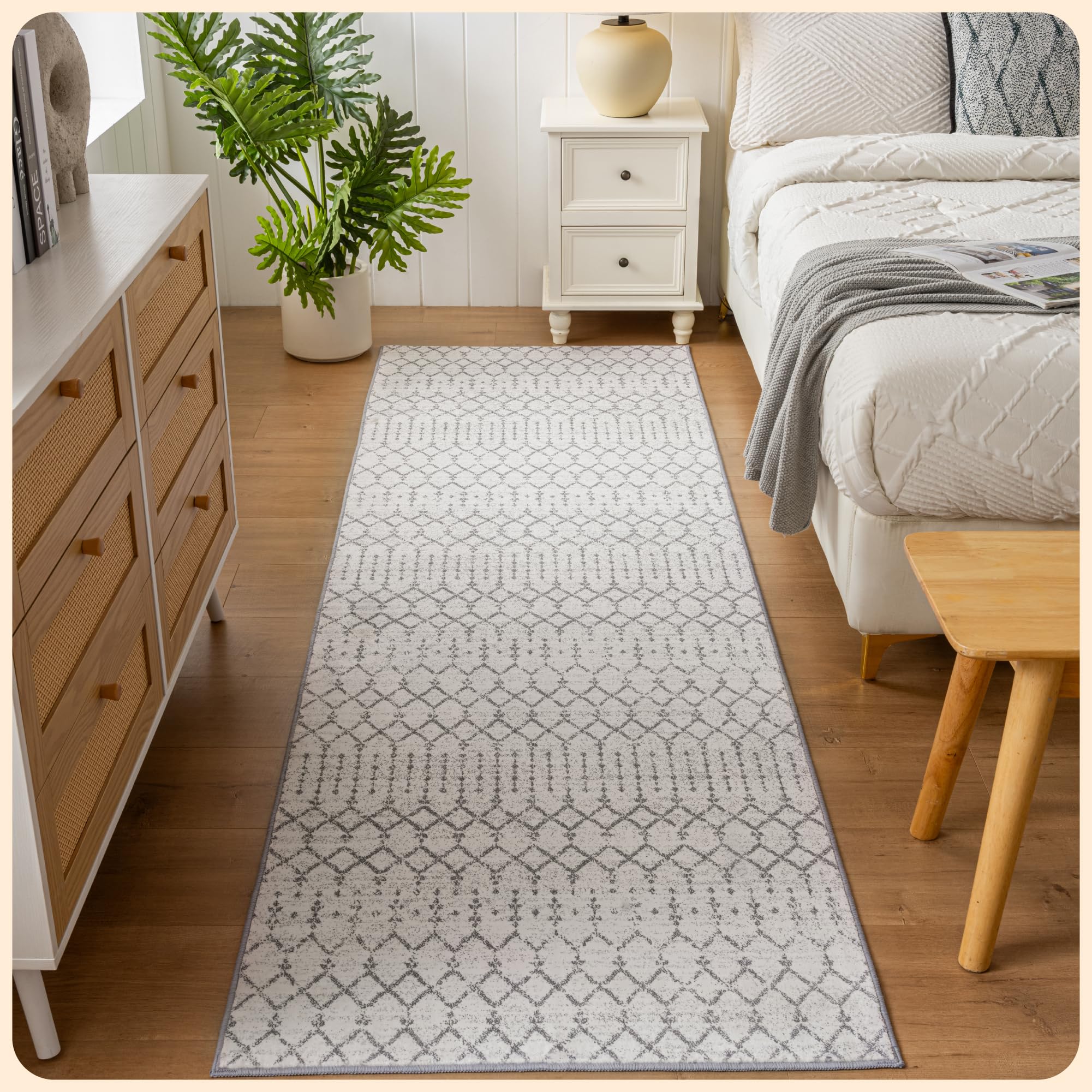 Amazon.com: Istana Hallway Runner Rug 2.5x8 - Grey Kitchen Rugs Non ...