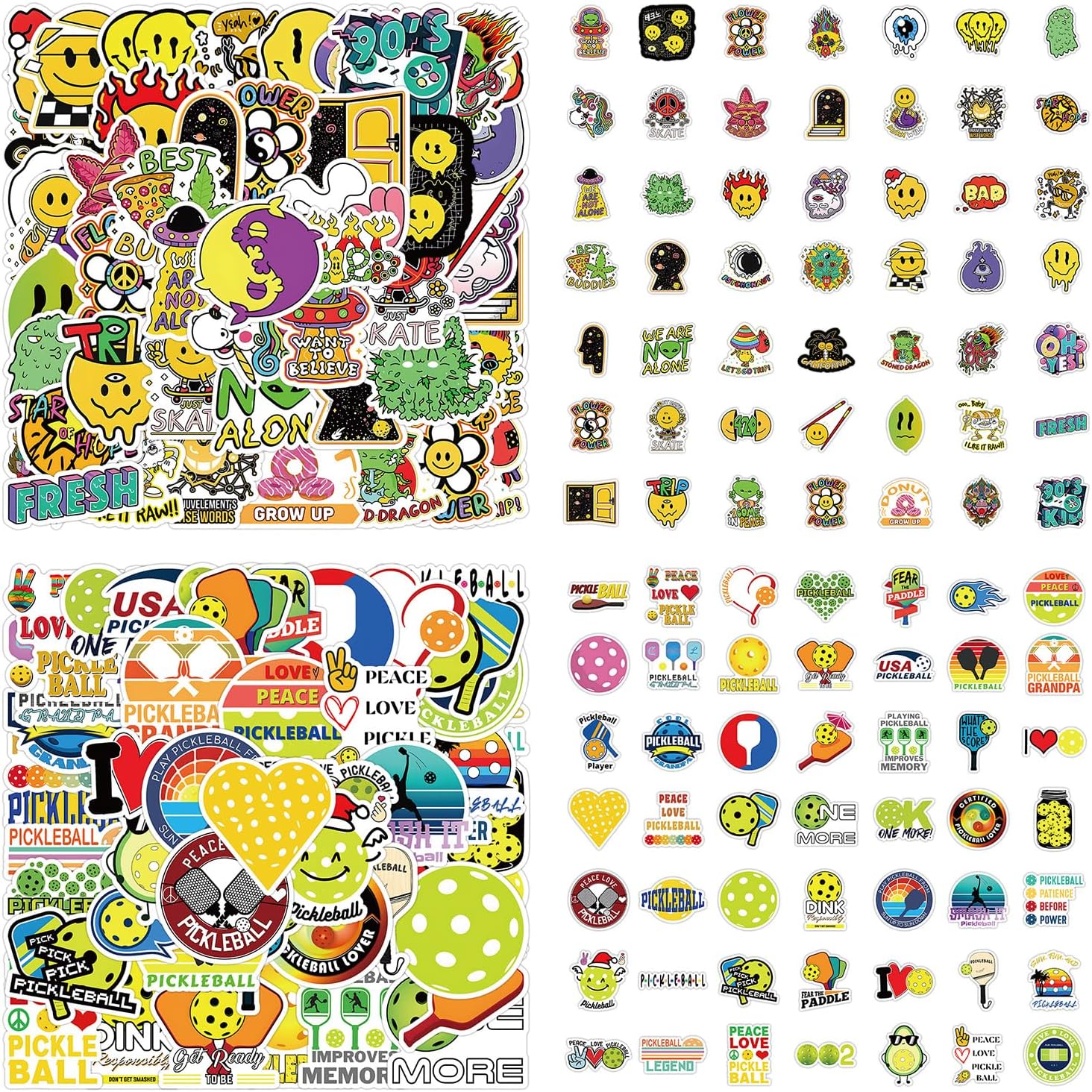 Amazon.com: 103 PCS Hippie Funny Stickers for Kids,Vinyl Sticker Party ...