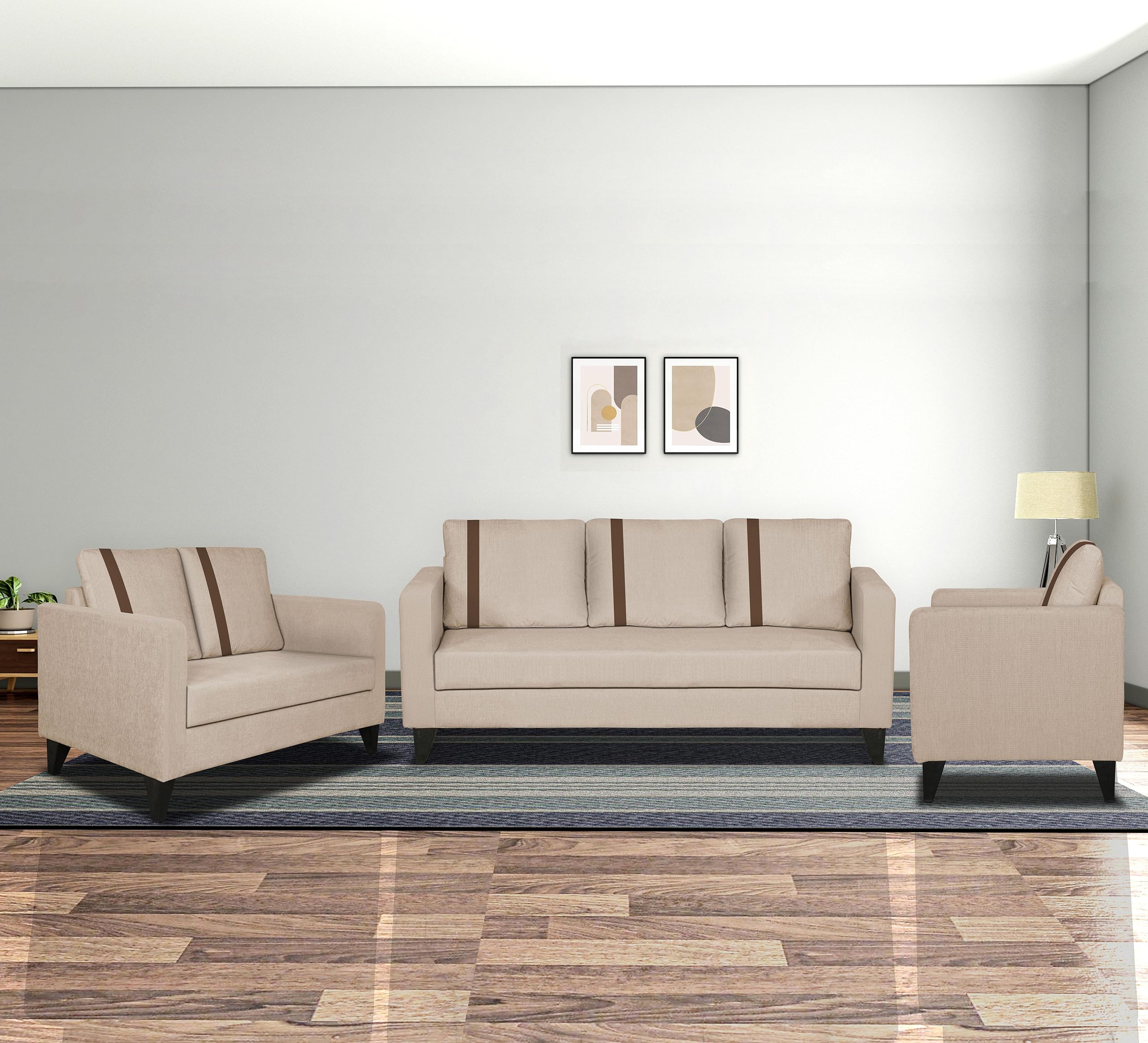 Sofa Architect Alexia Plus 3+2+1 6 Seater Sofa Set (Beige) : Amazon.in ...