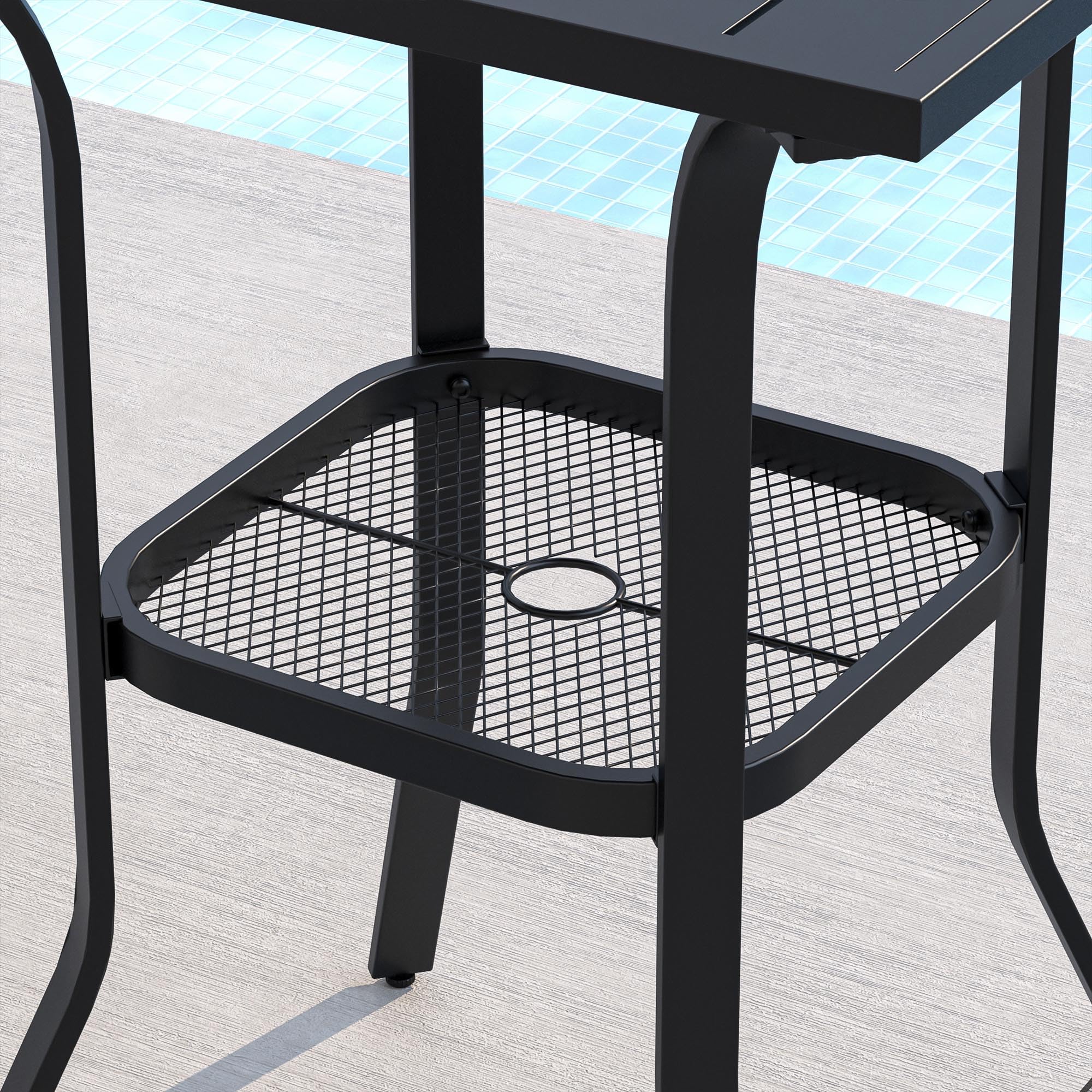 Snapklik.com : VICLLAX Patio Bar Height Table Outdoor Metal Frame ...
