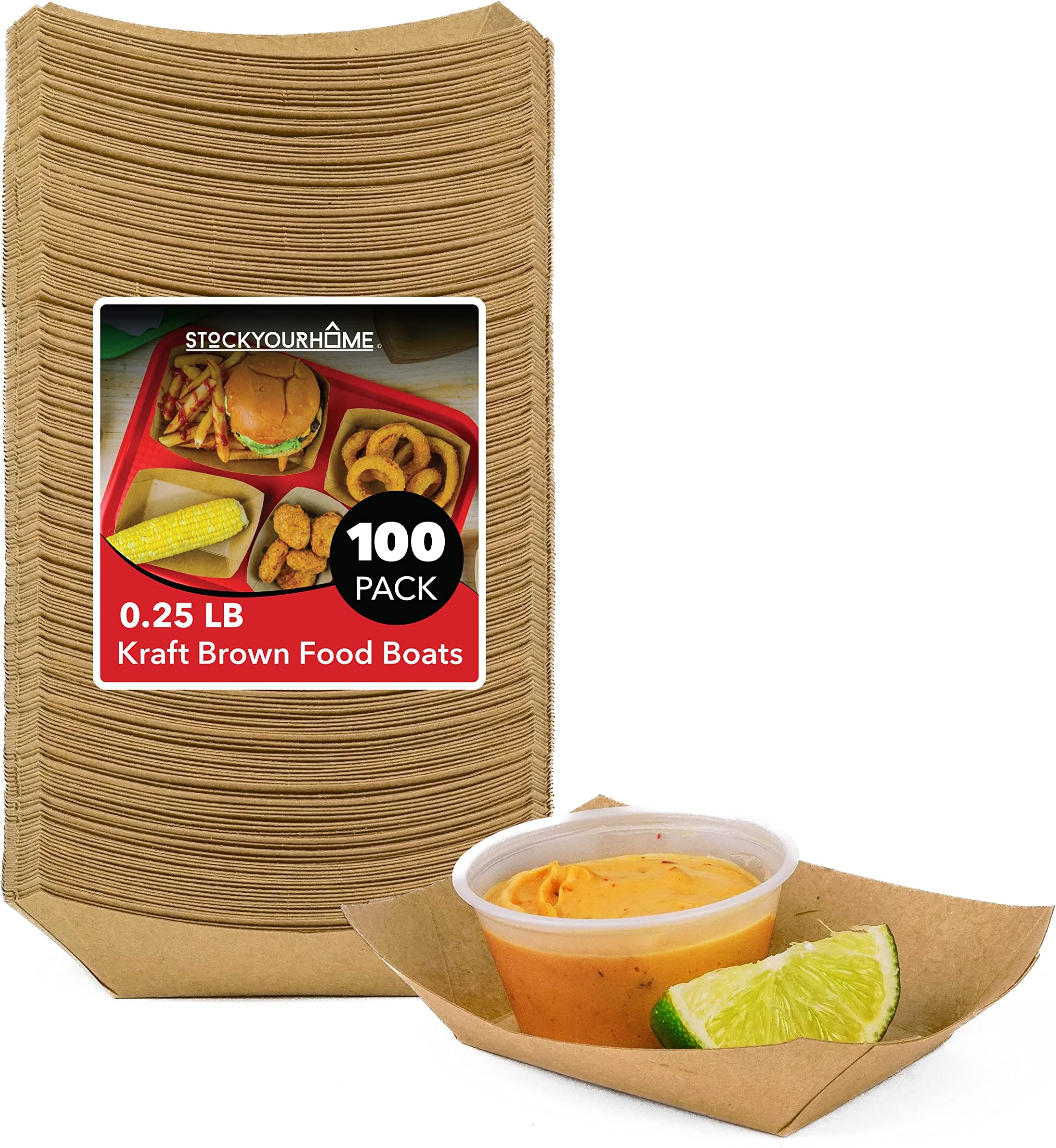 Amazon.com: MotBach 250 Pack 1Lb Paper Food Boat Trays Disposable Paper ...