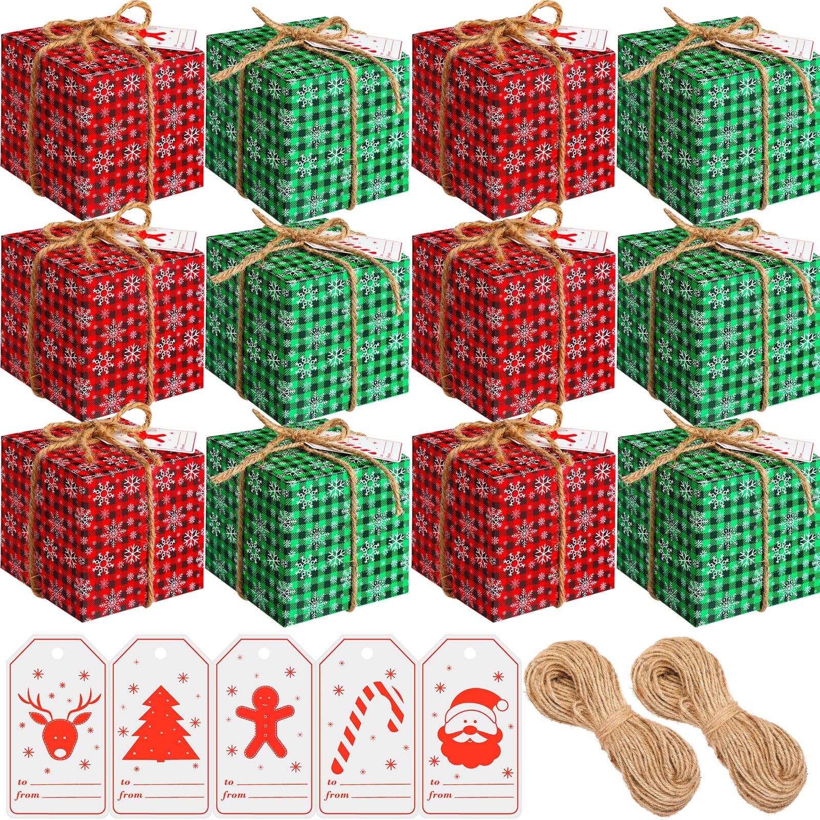 Amazon.com: Qeeenar 100 Pieces Christmas Gift Boxes with Lids 4 x 4 x 4 ...