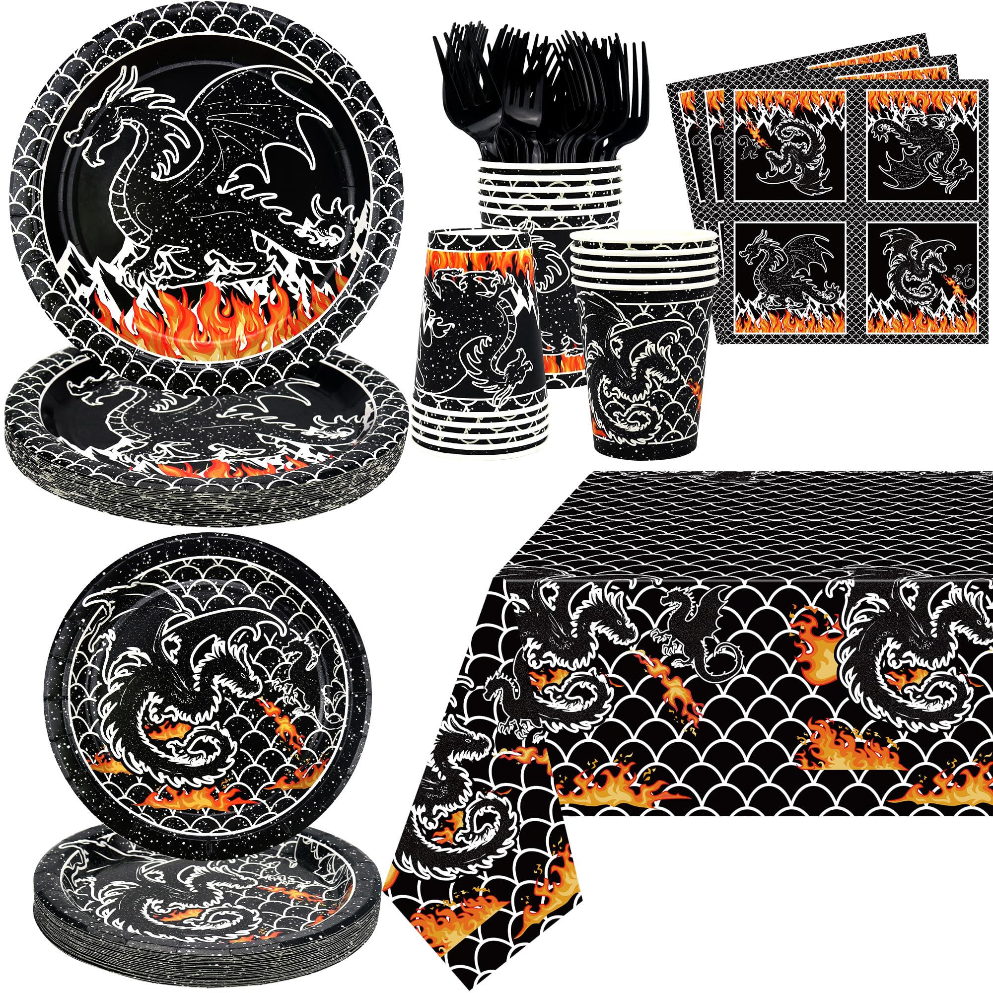 Amazon.com: Dragon Birthday Party Decorations Serves 20 Guests ...
