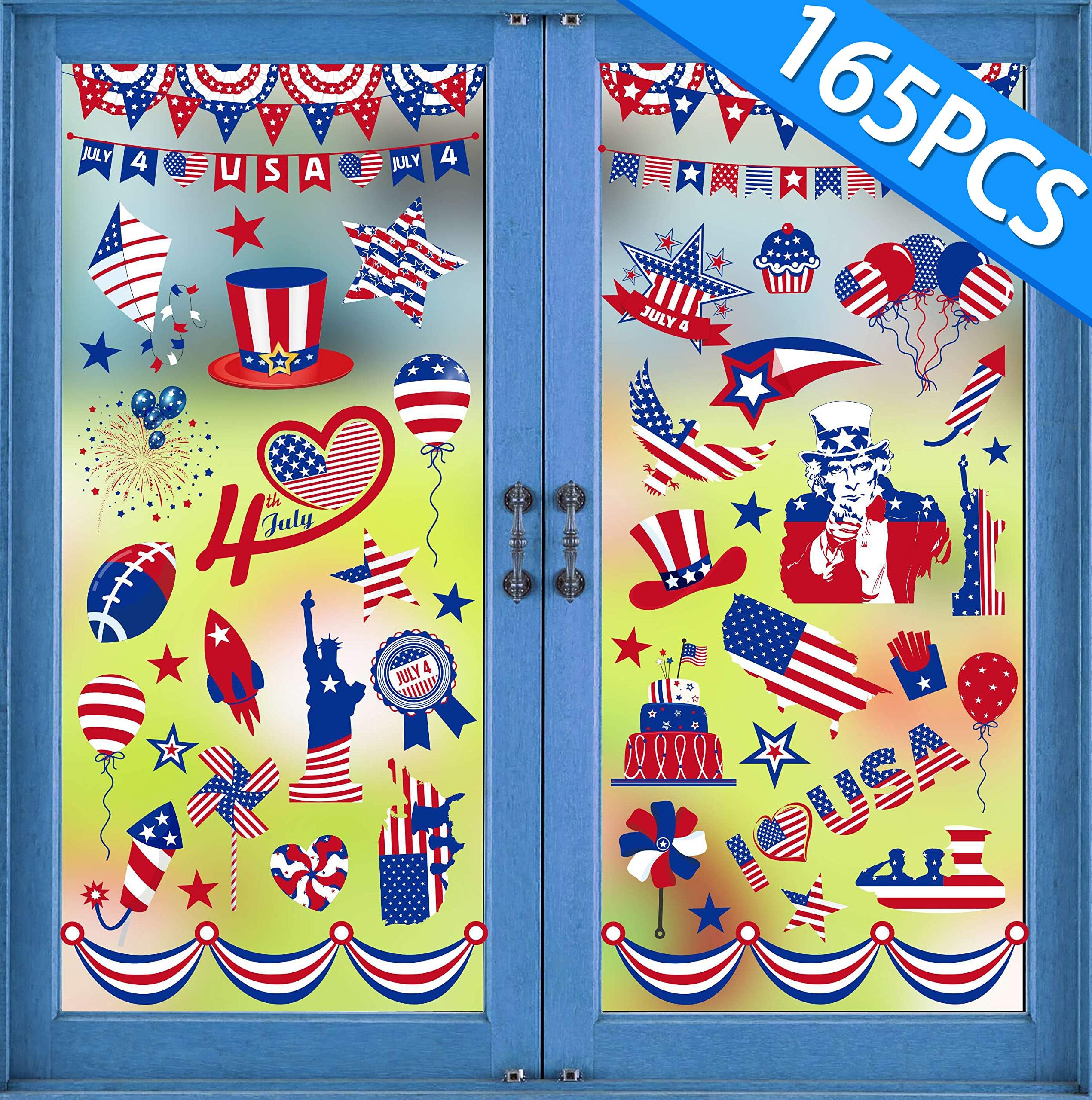 Amazon.com: 4th of July Window Clings July 4th Window Stickers Decals ...