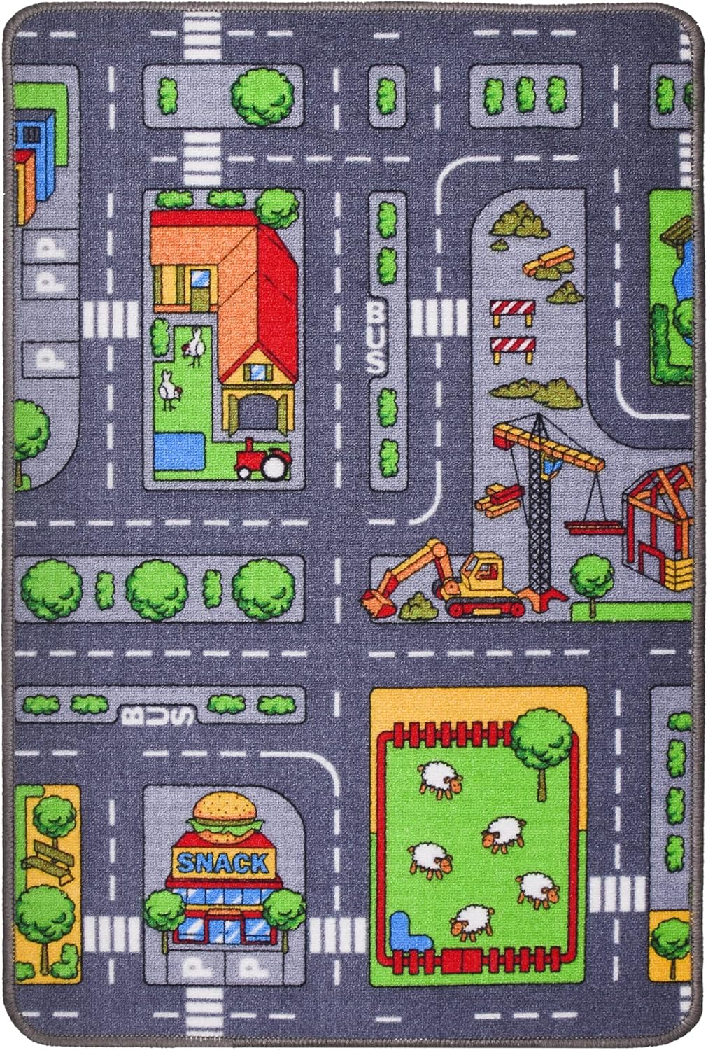 ASAB Car Mat for Children Super Soft Thick Street Map City Town Car ...