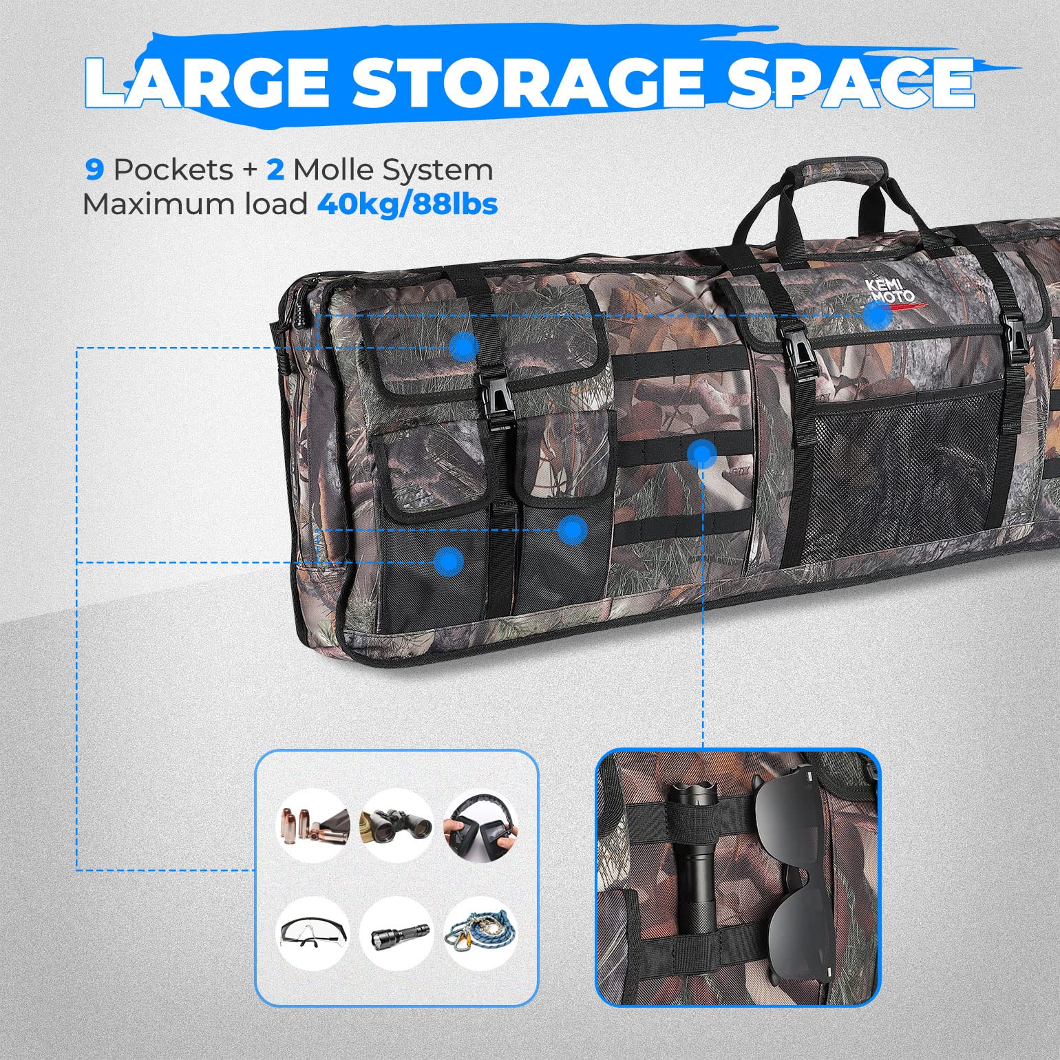 Snapklik.com : KEMIMOTO Double UTV Tool Bag Rack, Hunting Tool Holder ...