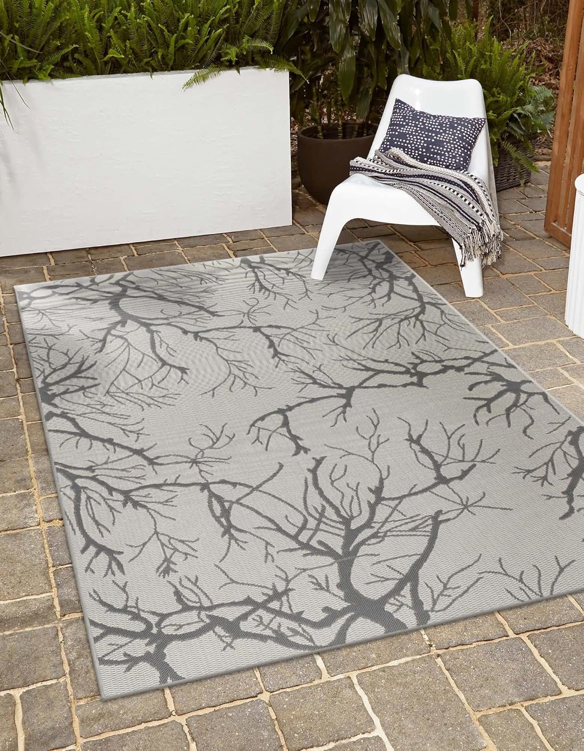 Amazon.com: Unique Loom Outdoor Botanical Collection Area Rug - Branch ...