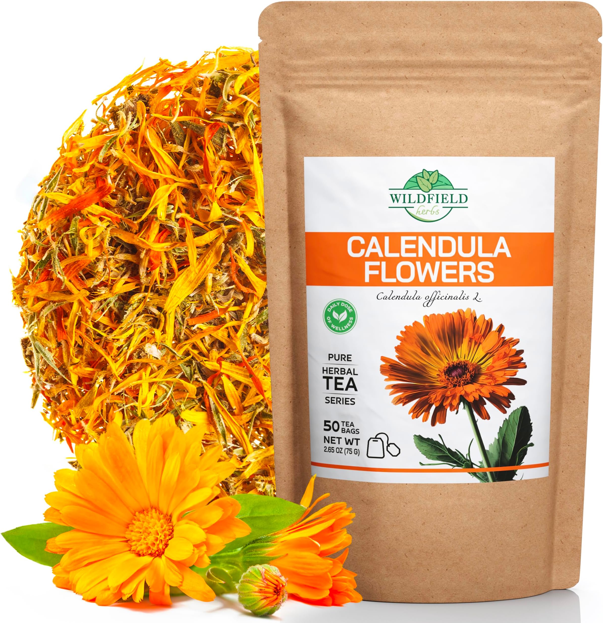 Amazon.com : 50 Bags Calendula Tea Dried Calendula Flowers Herb Herbal ...