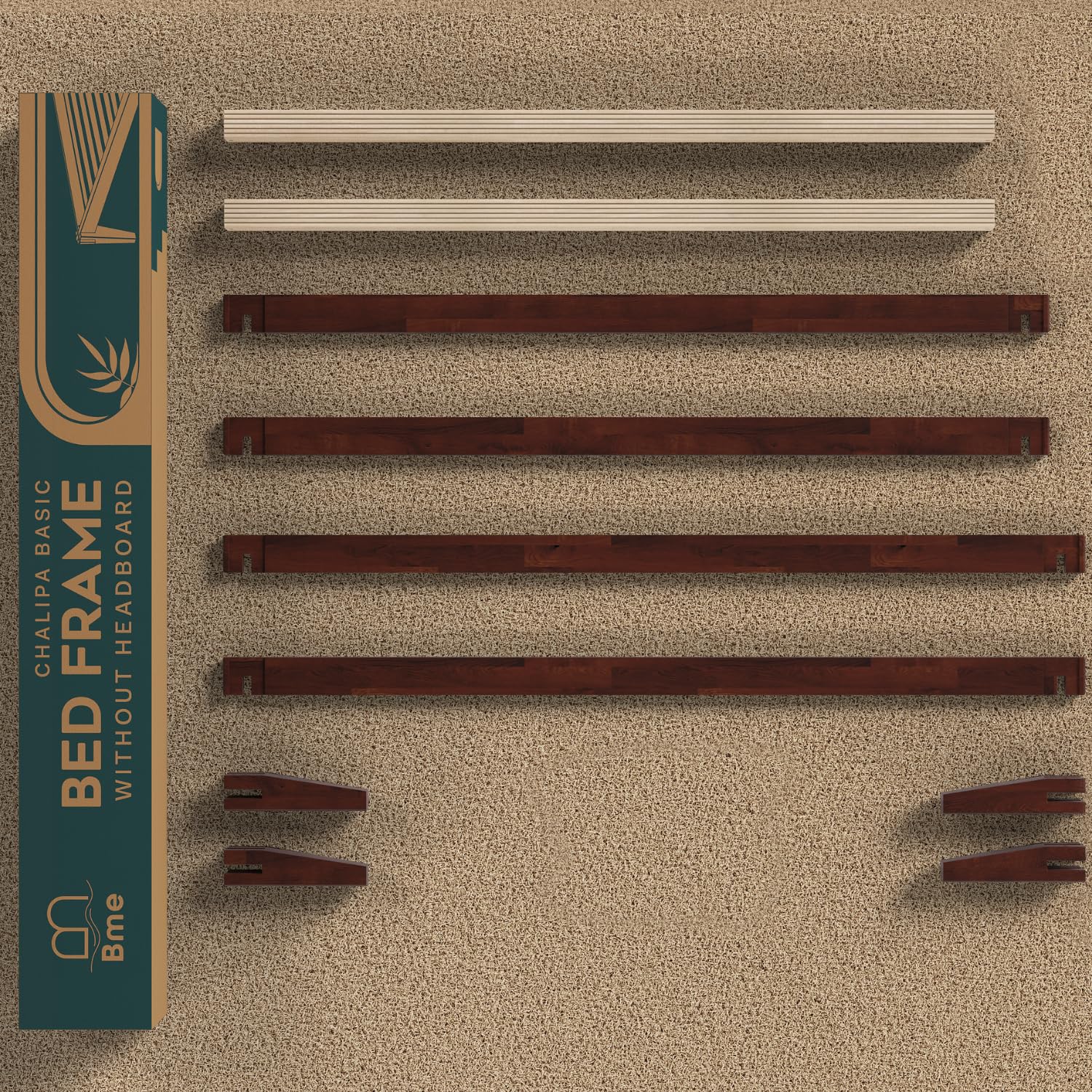Bme Chalipa 14” Solid Wood Bed Frames - Wood Platform Bed Frame ...