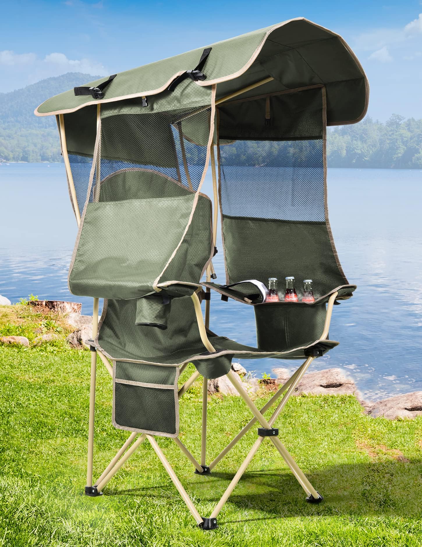 Amazon.com : Docusvect Canopy Chair with Cooler for Outdoors Sports ...