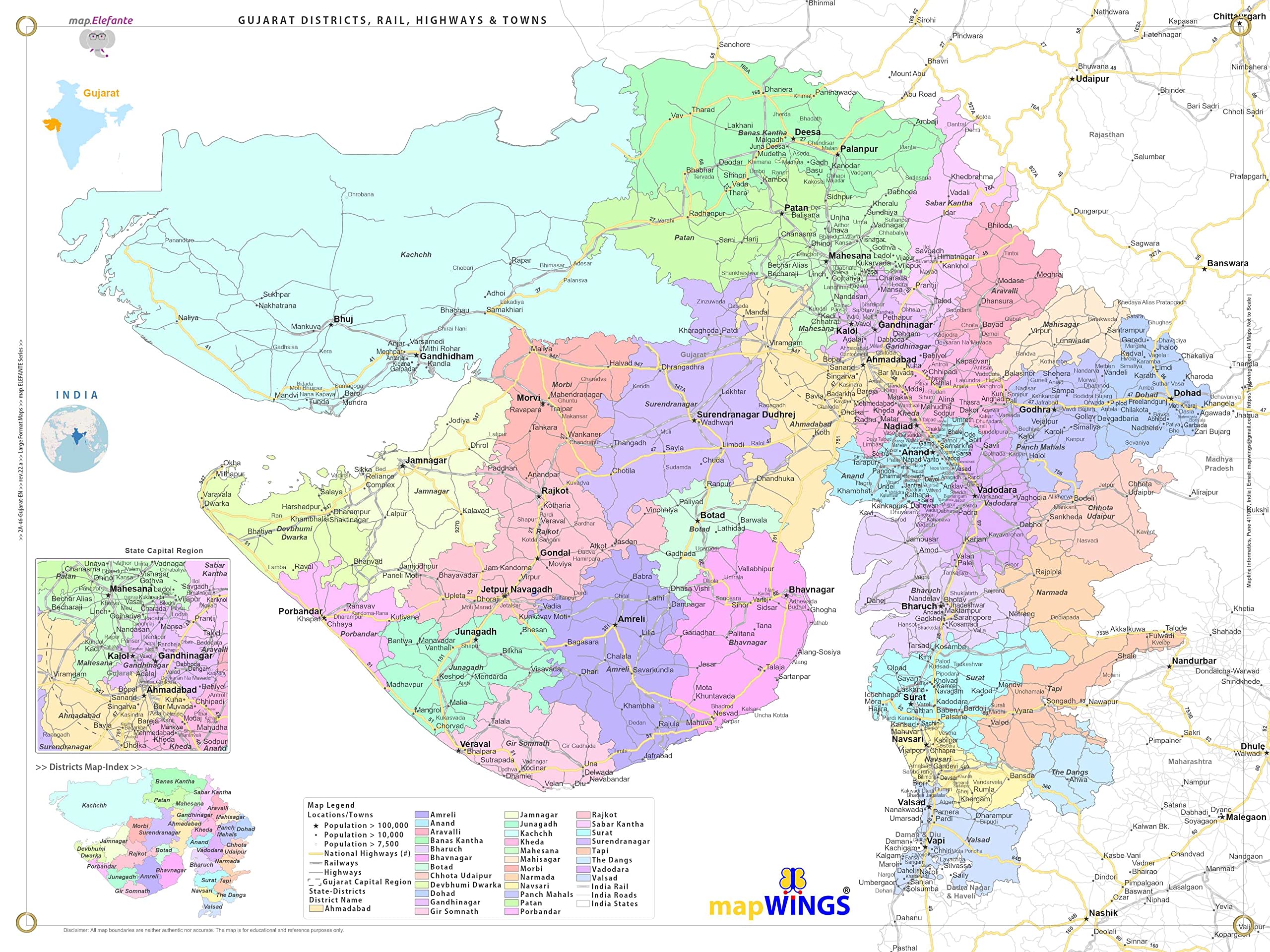 Maps Of Gujarat Set Of 2 1 Map Elefante Map | Desertcart Philippines
