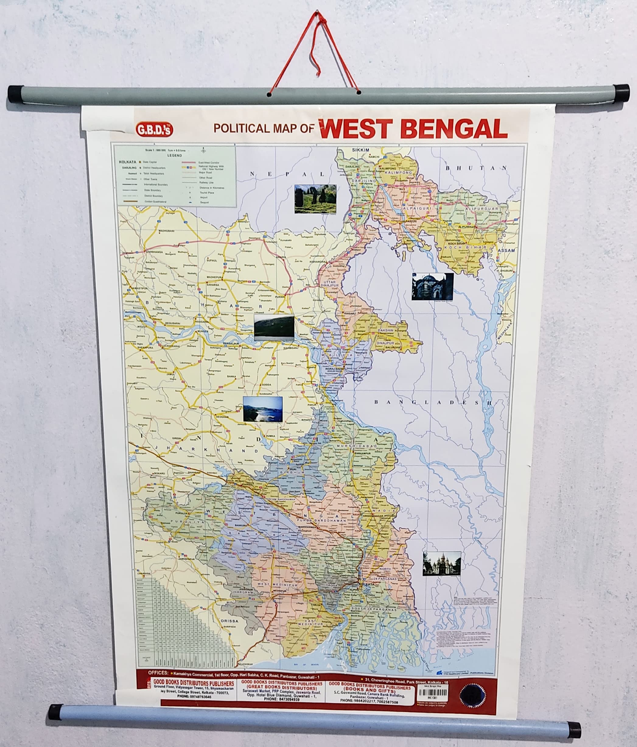 Buy G.B.D.'S Wall Hanging Chart OF' POLITICAL OF WEST BENGAL' Wall ...