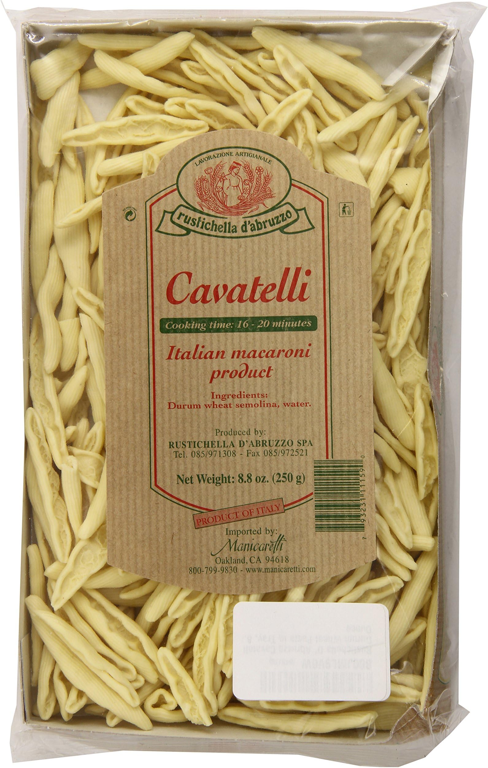 Amazon.com : Rustichella D' Abruzzo Cavatelli Durum Wheat Pasta in Tray ...