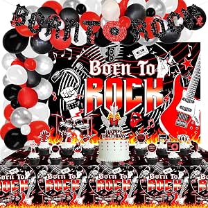 Amazon.com: Rock and Roll Party Decorations, Including Born to Rock ...