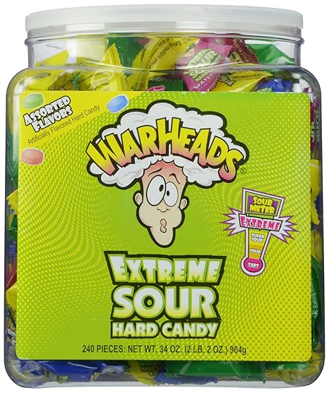 Warheads Extreme Sour Assorted Hard Candy 240 Pcs Jar, 964g : Amazon.in ...
