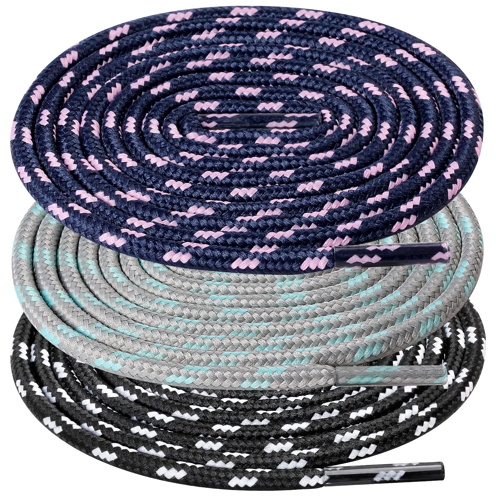 Snapklik.com : 3 Pair Boot Shoe Laces, Round Shoelaces For Athletic ...