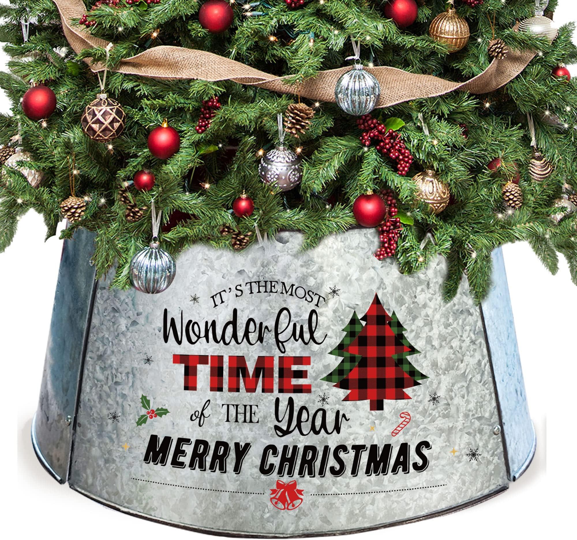 Amazon.com: KIBAGA Farmhouse Christmas Tree Collar - Authentic Easy Set ...