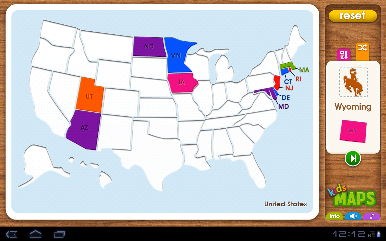 Kids Maps - Map Puzzle Game (U.S. Edition for Android Tablets):Amazon ...