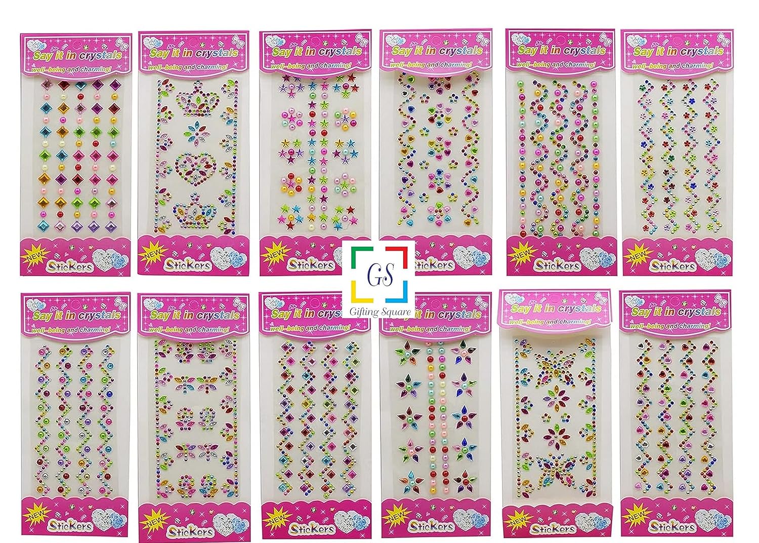 Gifting Square Metal Pack of 10 Sheets Self Adhesive Multicolored ...