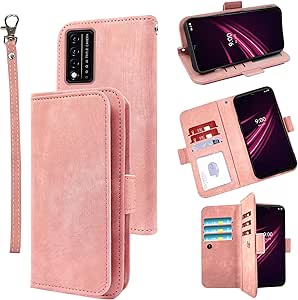 Amazon.com: Furiet Compatible with T-Mobile Revvl V+ 5G Wallet Case Wrist Strap, 9+ Card Slots ...