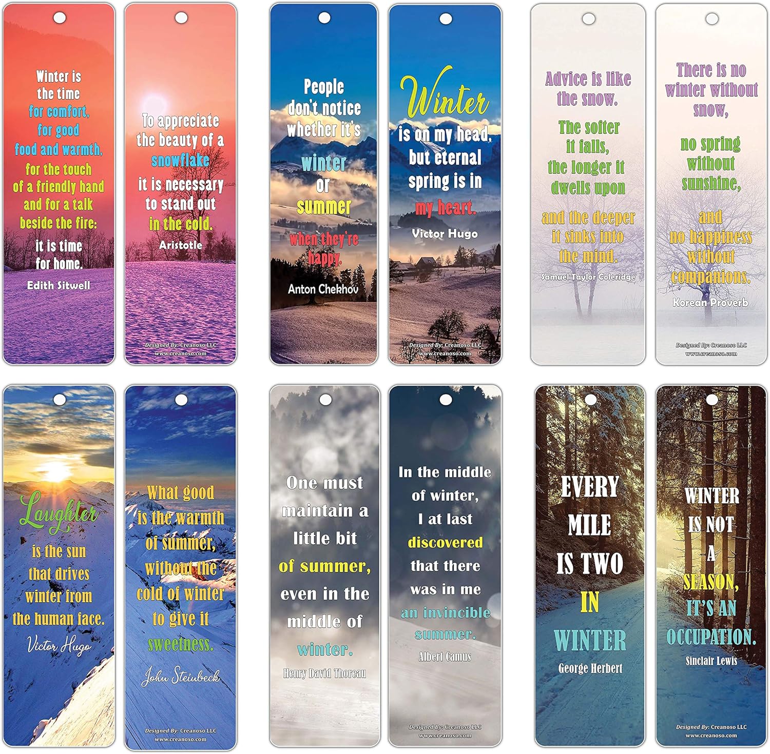 Amazon.com: Creanoso Winter Reading Inspirational Quotes Bookmarks (60 ...