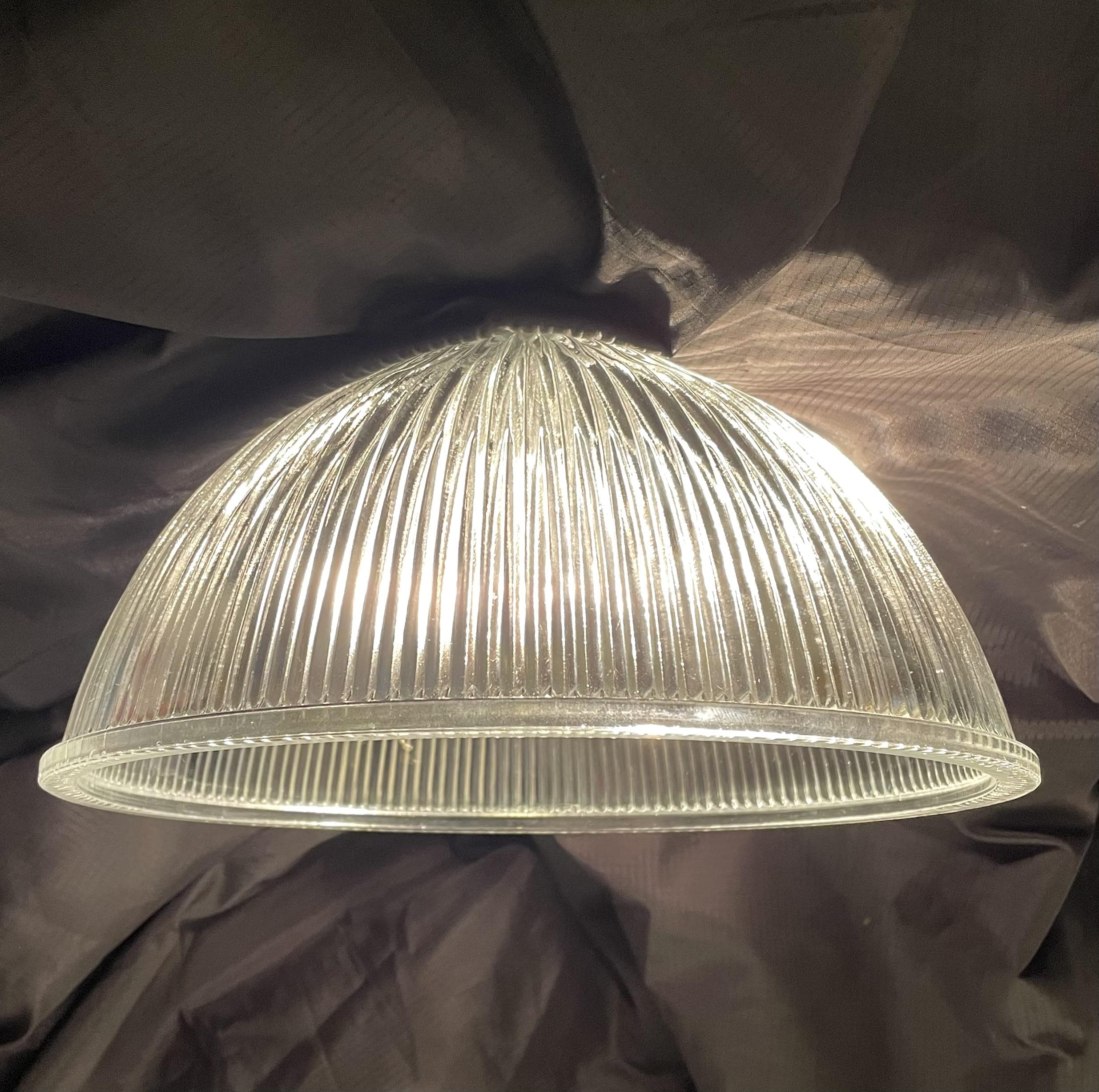 Vintage Clear Ribbed Glass Lamp Shade