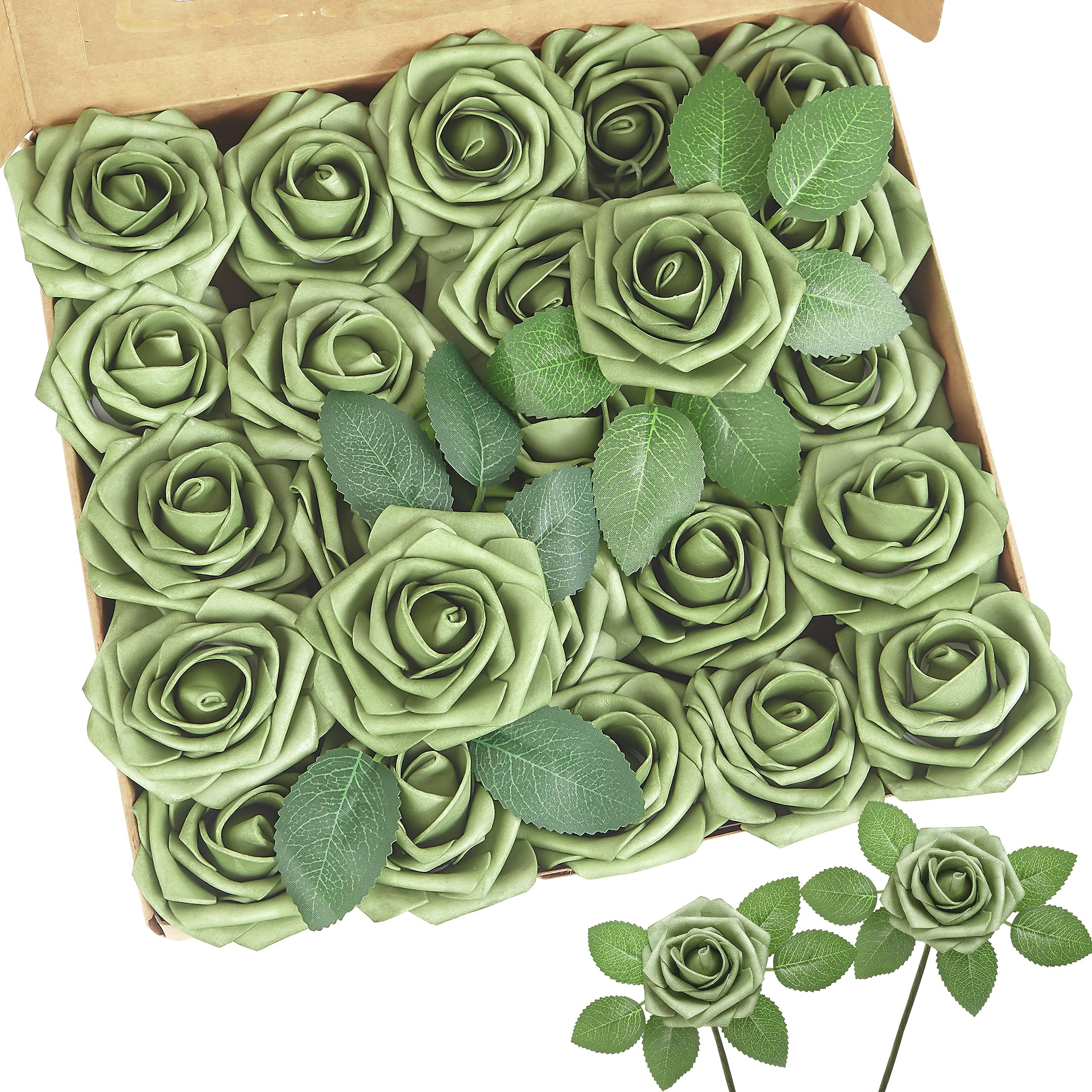 Amazon.com: LUISAS Artificial Flowers, 25pcs Artificial Rose for DIY ...