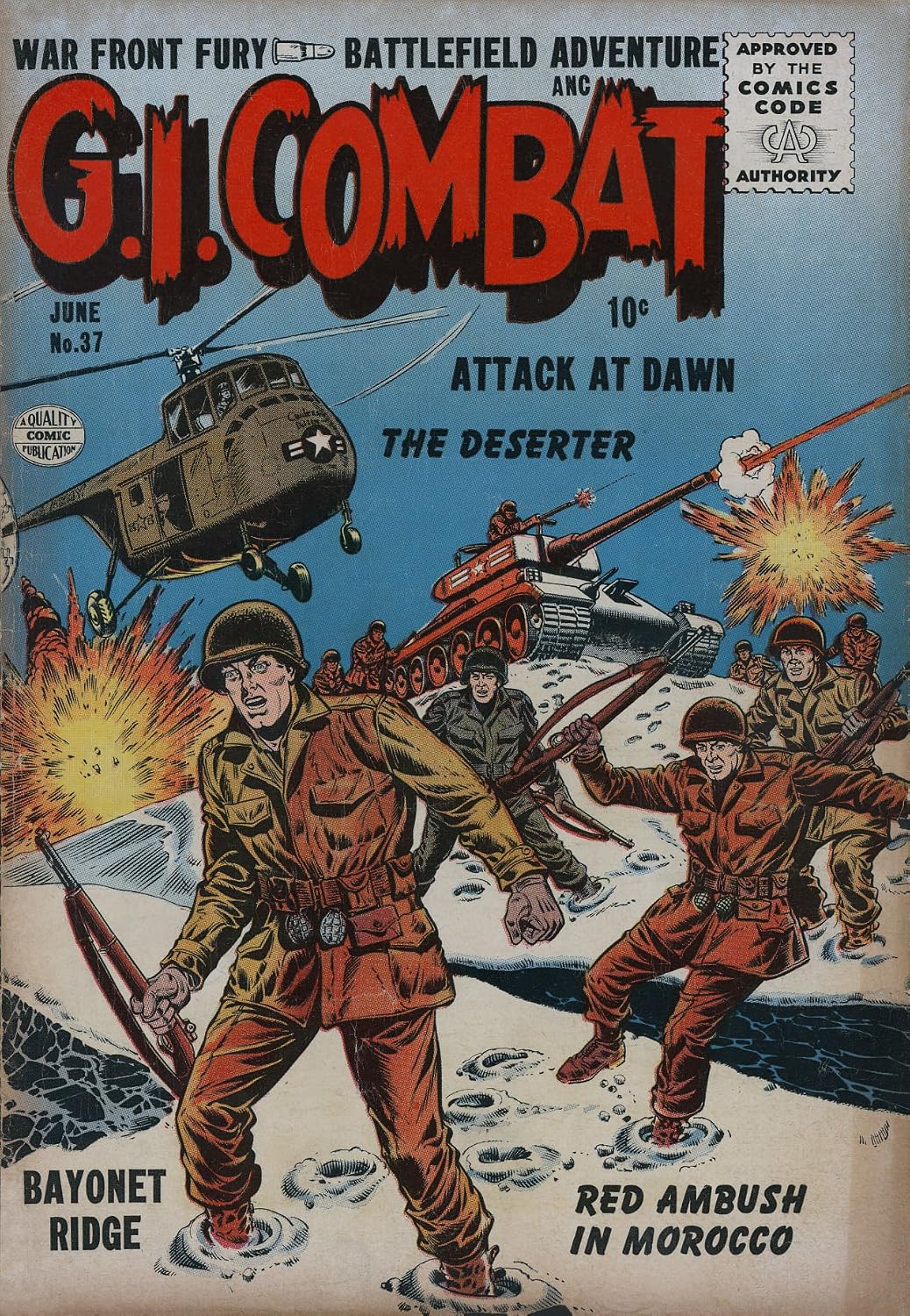 Amazon.com: POSTER comics cover Quality GI Combat 37 Vintage Wall Art ...