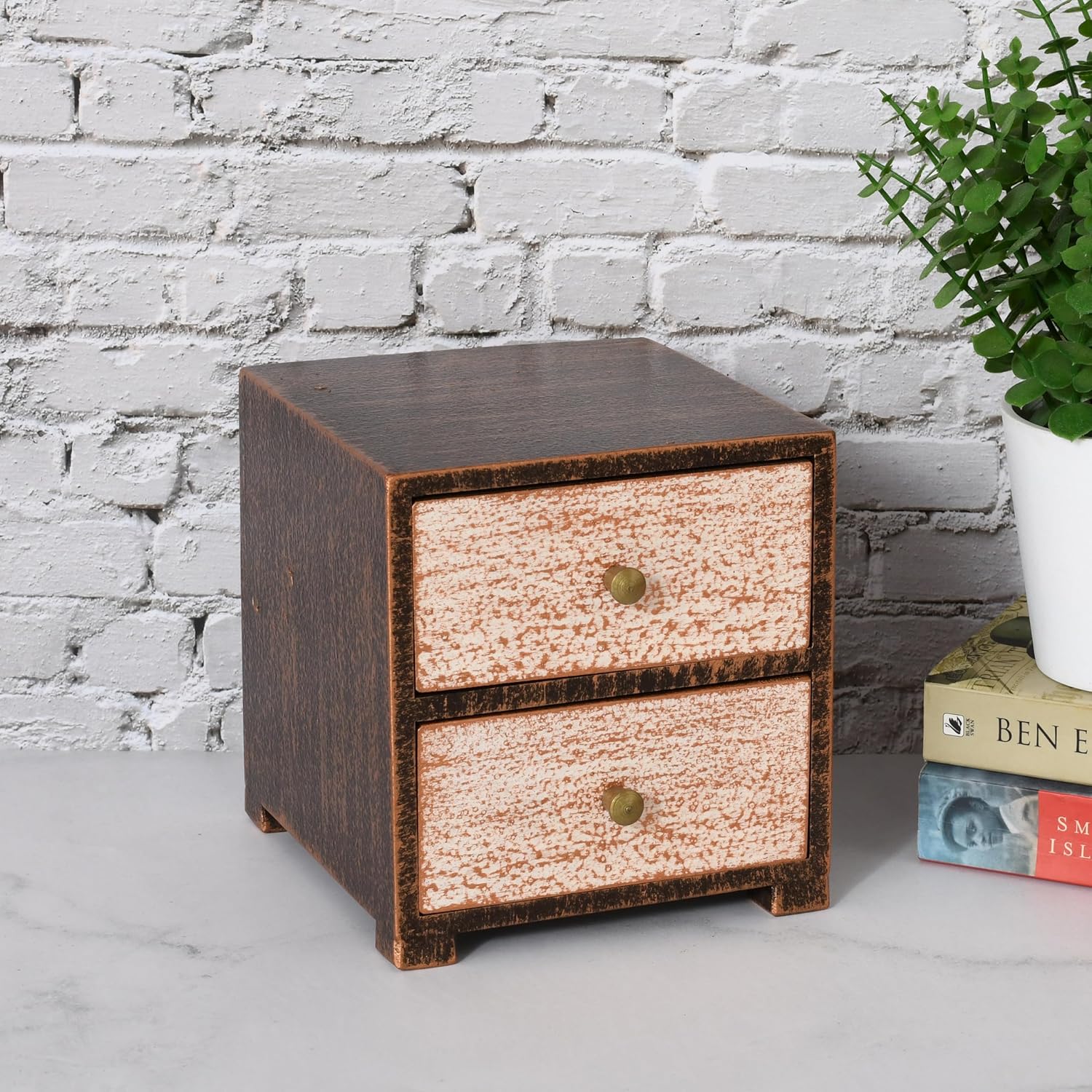 Woodee Solid MDF Wood Chest of 2 Drawers Storage for Living Room ...