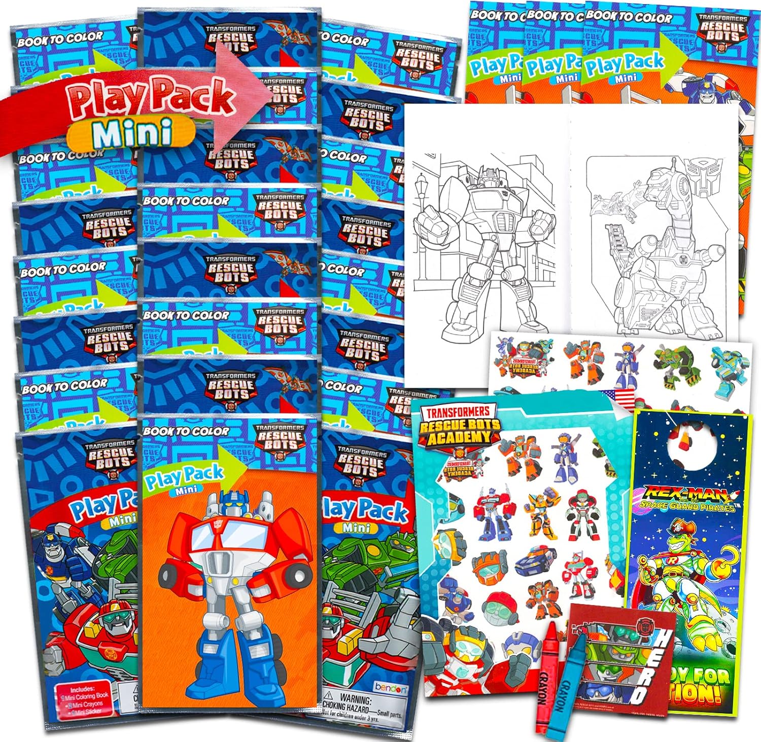 Amazon.com: Rescue Bots Mini Party Favors Set for Kids - Bundle with 24 ...