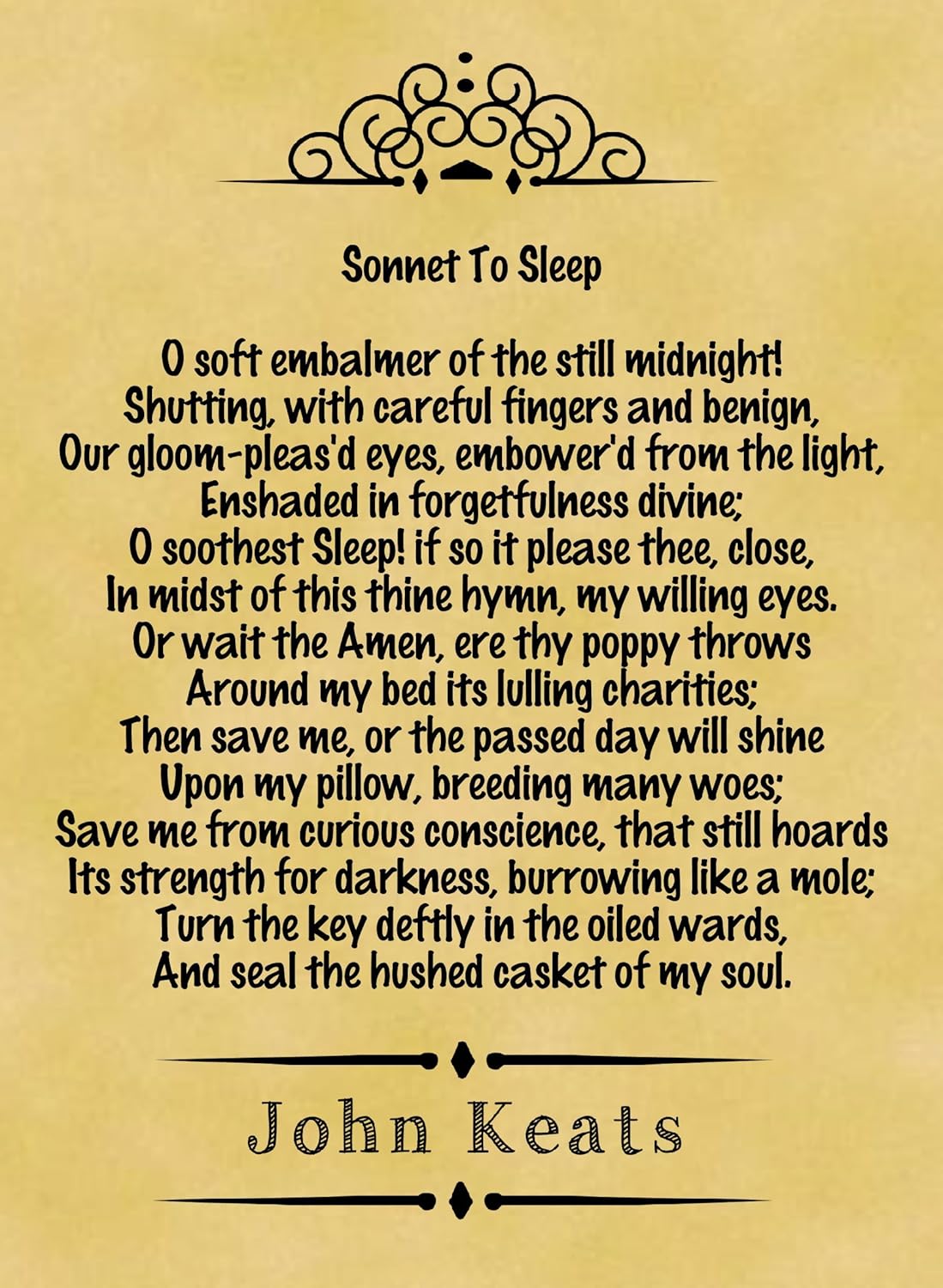 Amazon A4 Size Parchment Poster Classic Poem John Keats Sonnet To amazon-a4-size-parchment-poster-classic-poem-john-keats-sonnet-to