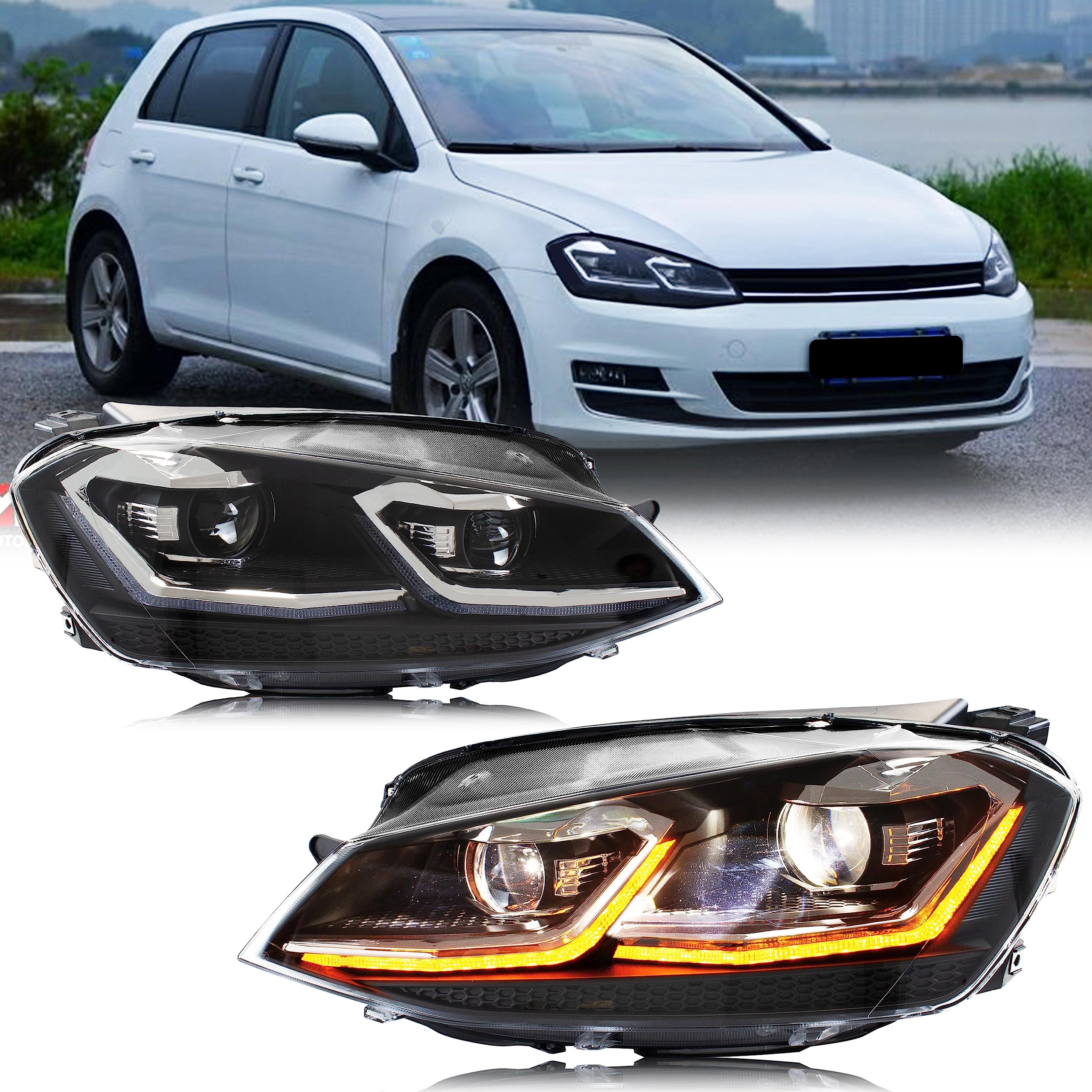 Amazon.com: inginuity time LED Facelift Headlights fit for Volkswagen ...