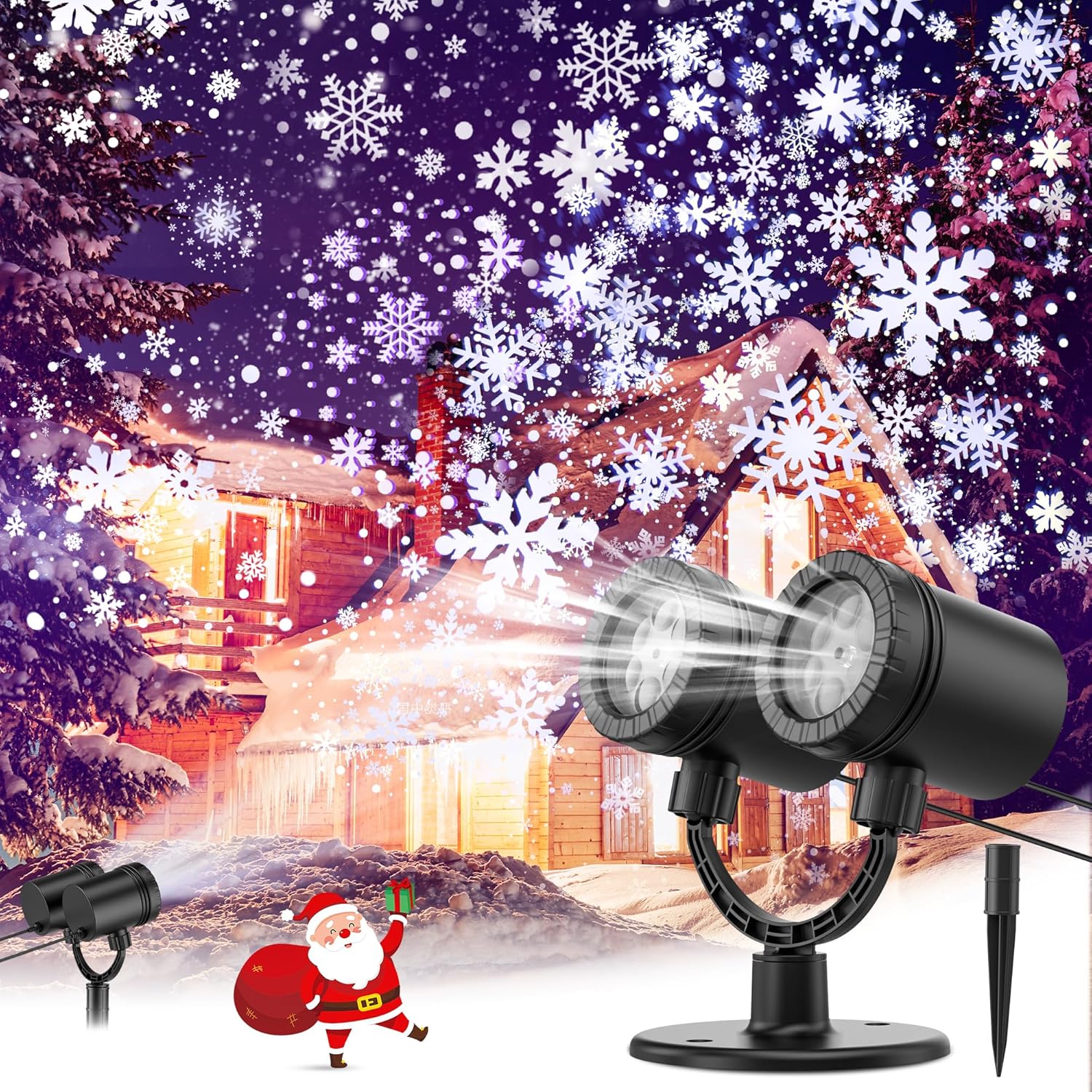 Amazon.com: Snowflake Christmas Projector Lights Outdoor GYLEFY ...